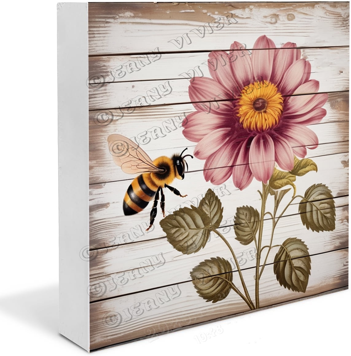 Daisy Rustic Farmhouse Wooden Box Sign Desk Decor Decorative Sign for ...