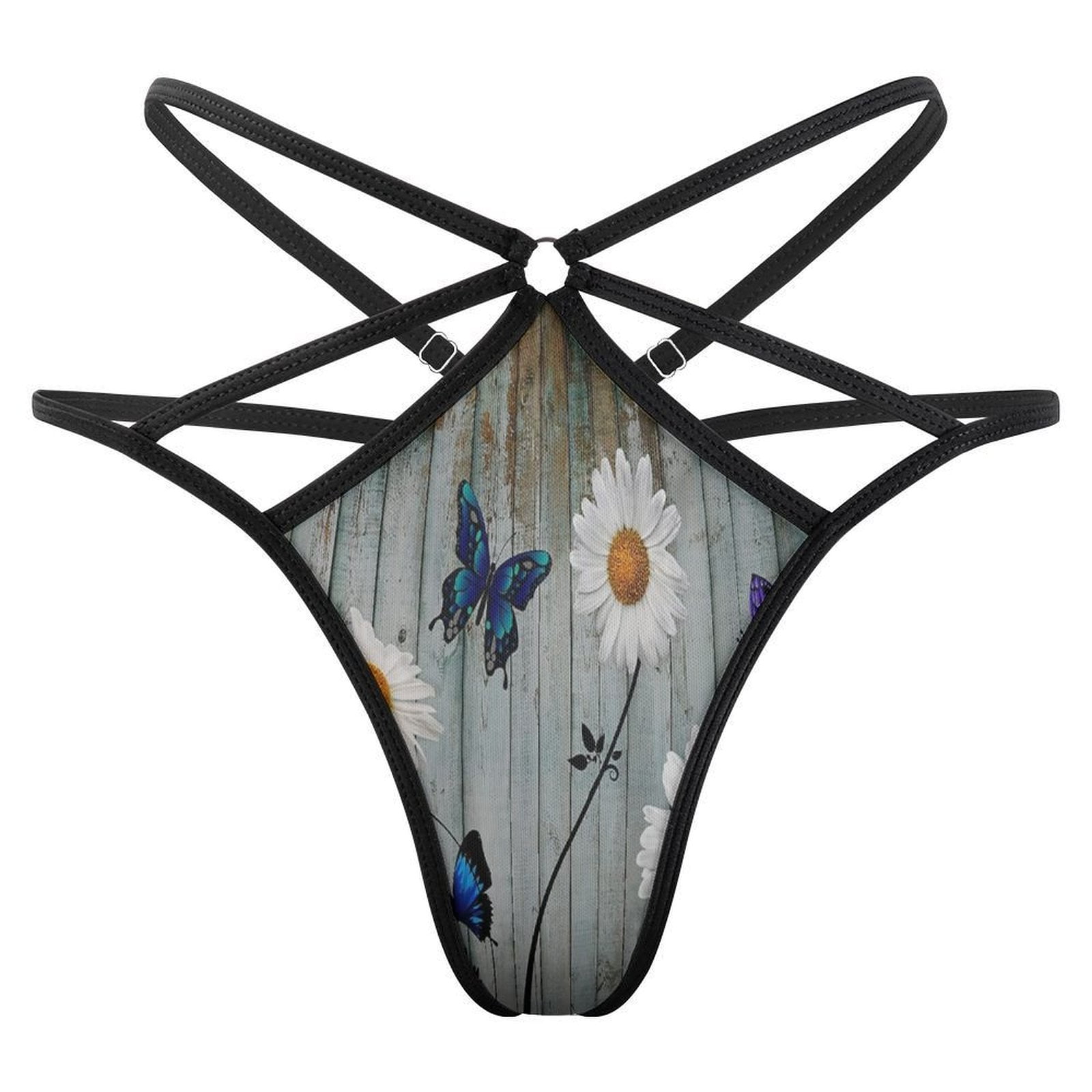 Daisy Rustic Flower Open Type Women's Panties Crotch Opening G-strings ...