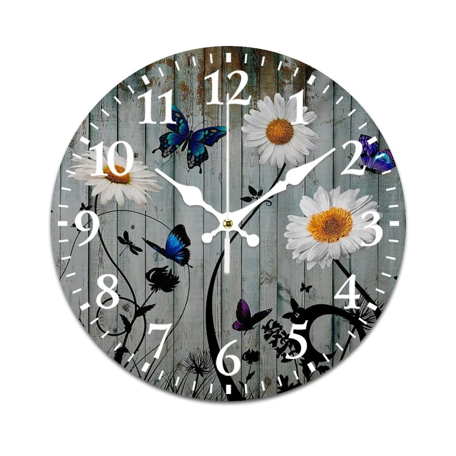 Daisy Rustic Flower Wall Clock Modern Design Clocks Wall Hanging Home ...