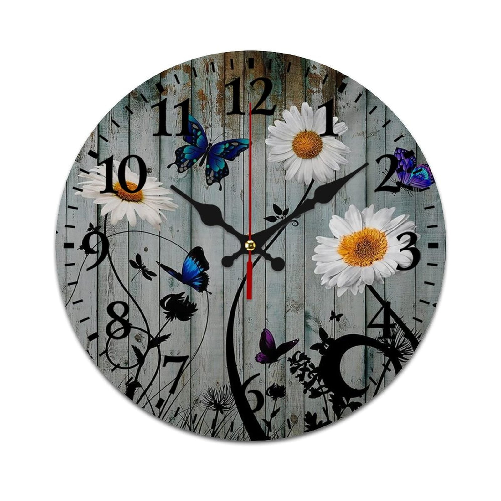 Daisy Rustic Flower Wall Clock Modern Design Clocks Wall Hanging Home ...