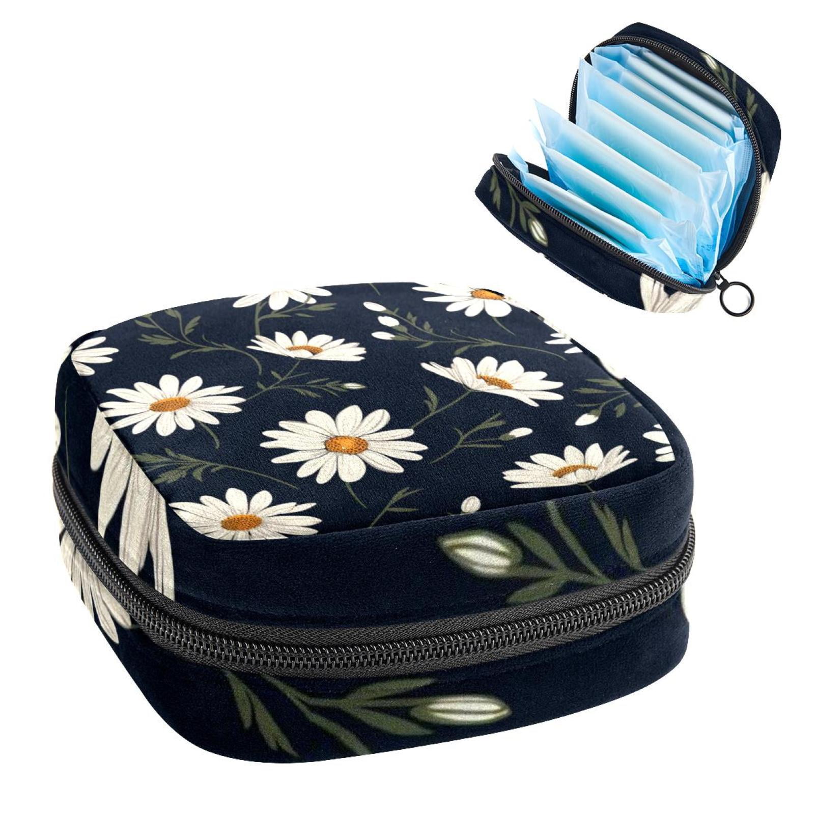 Daisy Sanitary Napkin Bag Pouch with Zipper, Period Purse Large Pouch ...