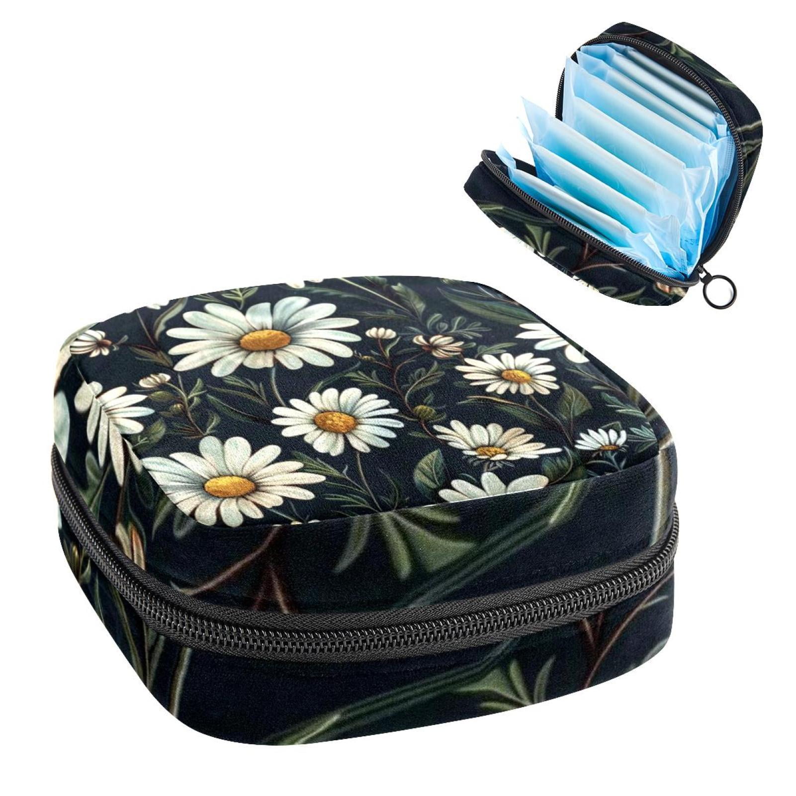 Daisy Sanitary Napkin Bag Pouch with Zipper, Period Purse Large Pouch ...
