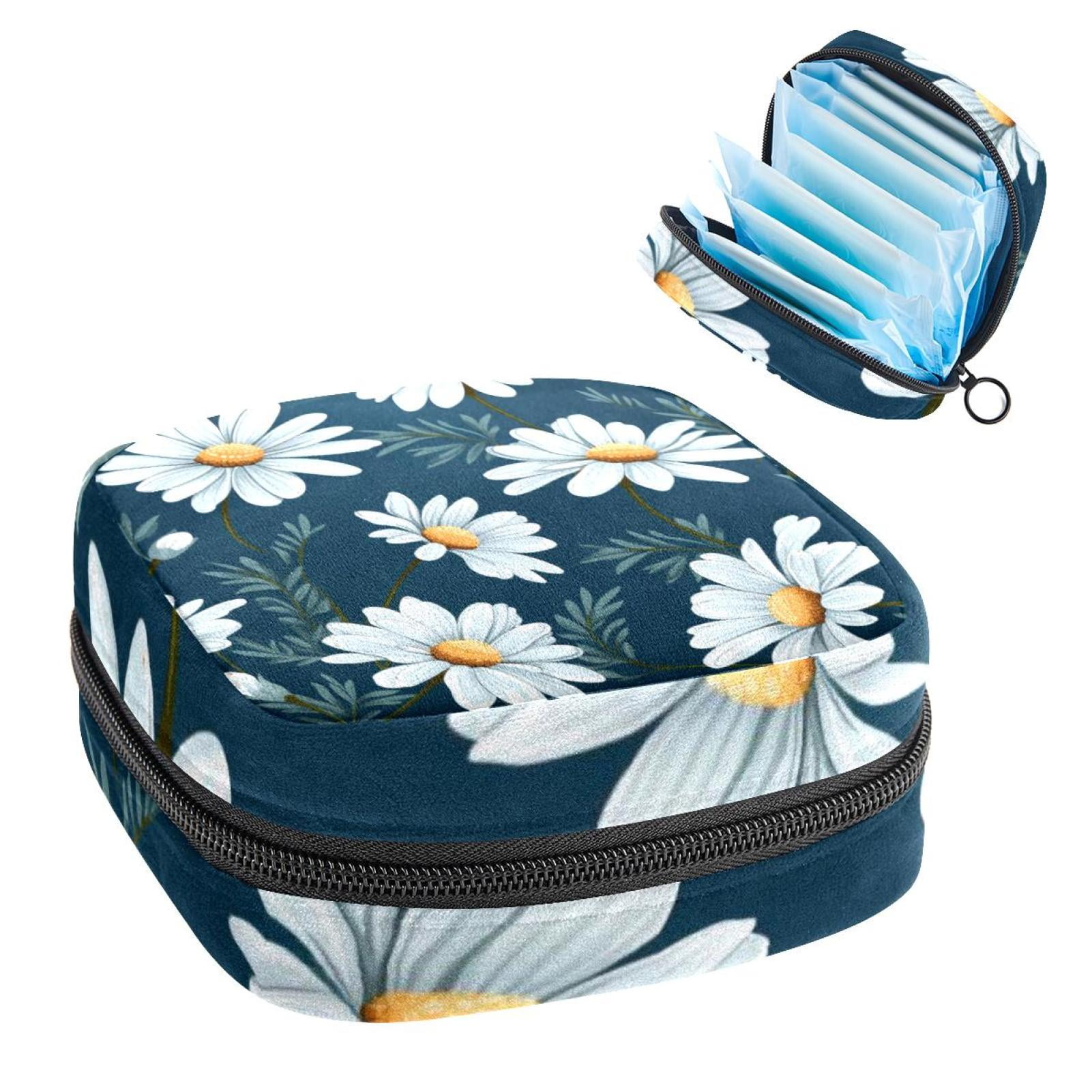 Daisy Sanitary Napkin Bag Pouch with Zipper, Period Purse Large Pouch ...