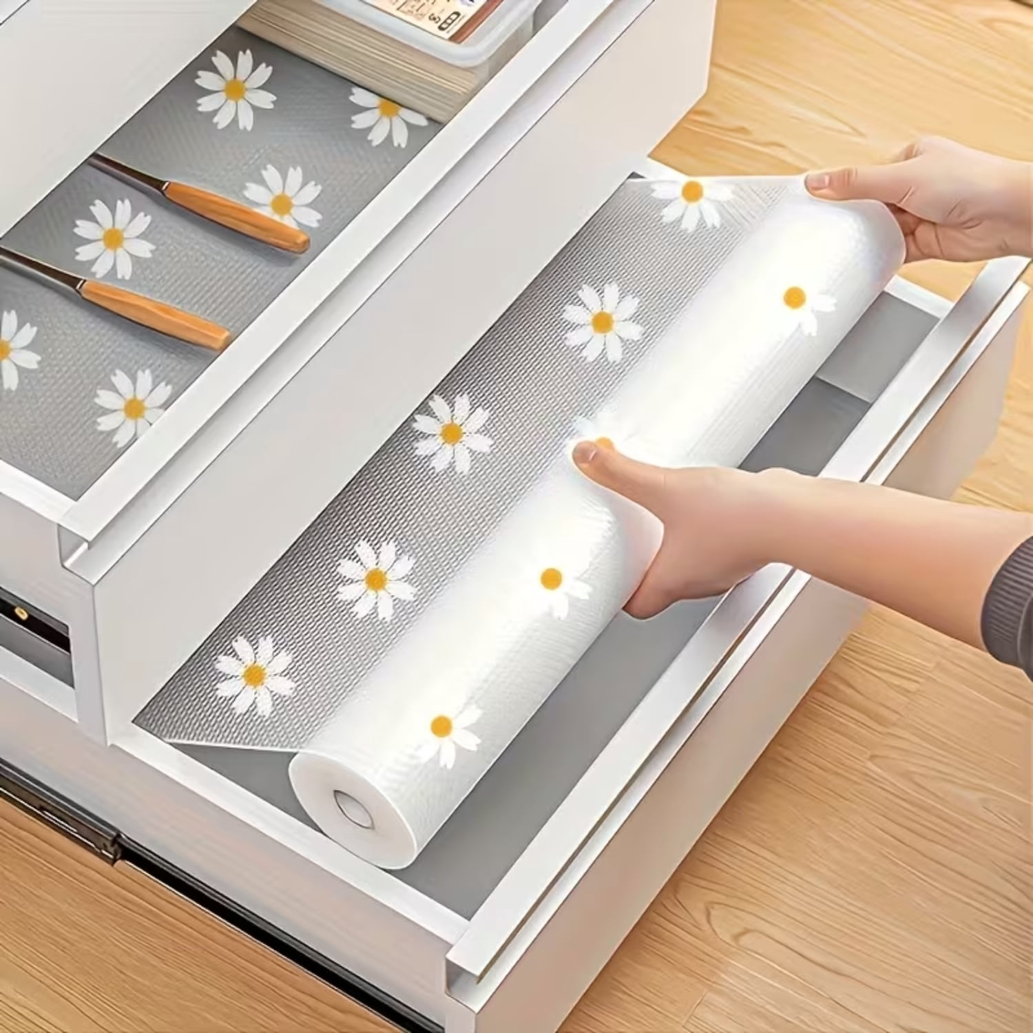 Daisy Shelf Liner for Cabinets – Non Slip & Waterproof Drawer Liner ...