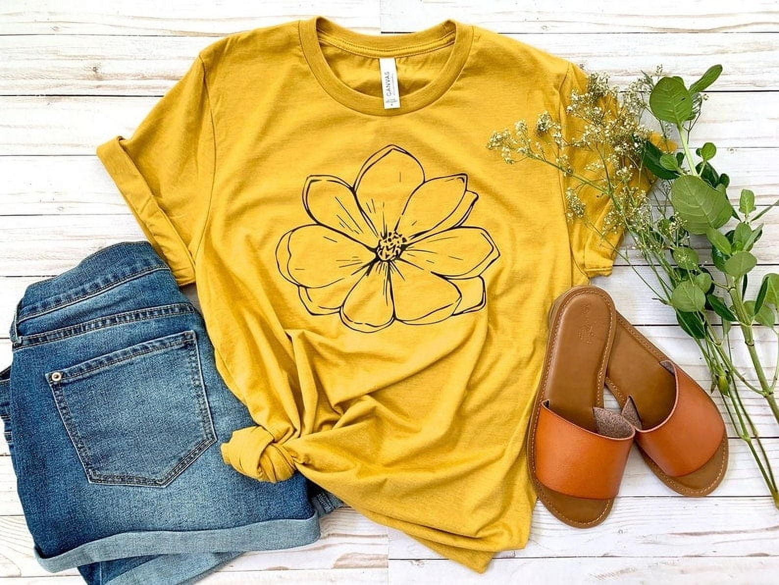 Daisy Shirt, Wildflower Boho T-Shirt, Floral Gift for Sister, Birth ...