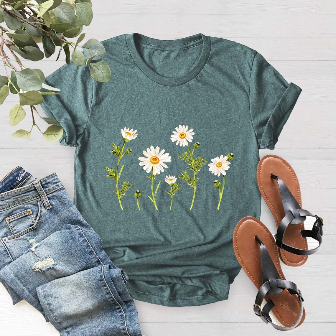 Daisy Shirt, Wildflower Shirt, Birth Month Flower, Summer Shirt, Daisy ...
