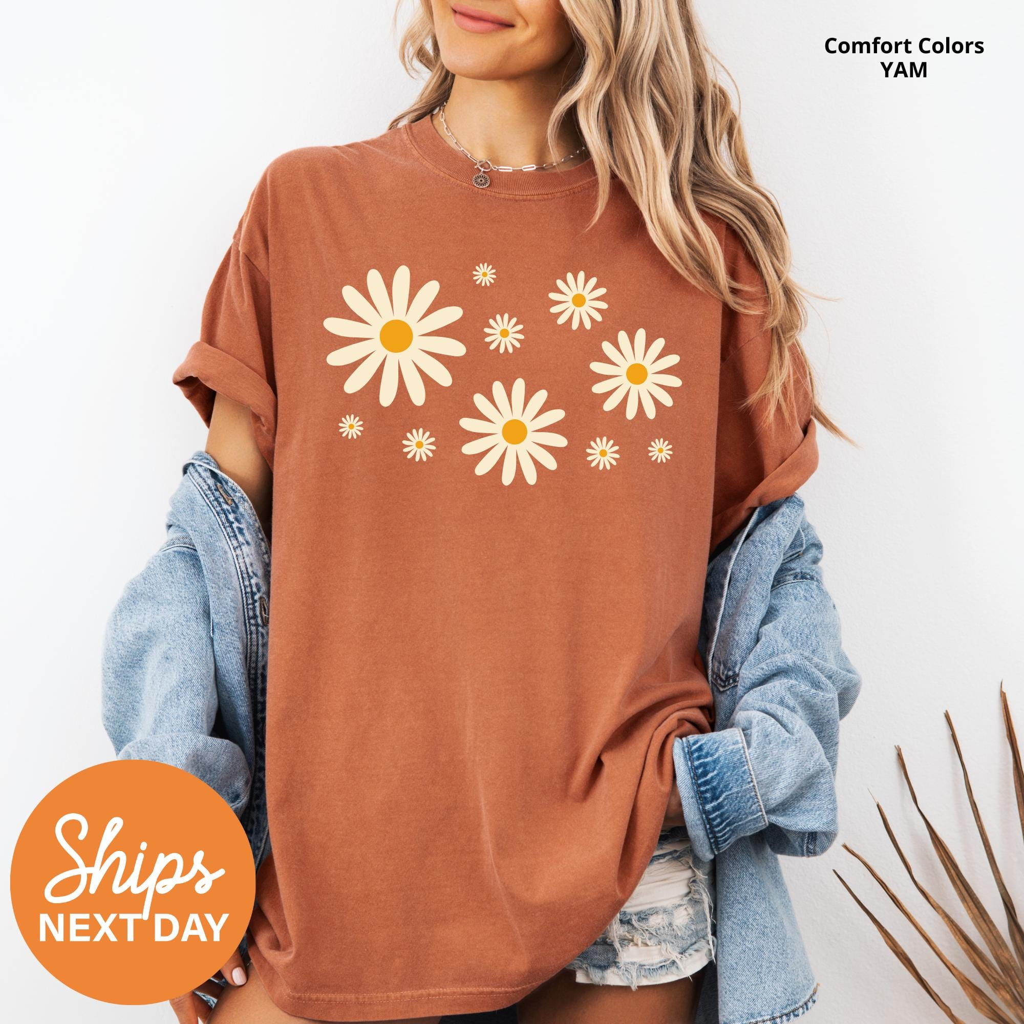 Daisy Shirt, Wildflower Shirt, Floral Shirt Gift, Birth Month Flower ...