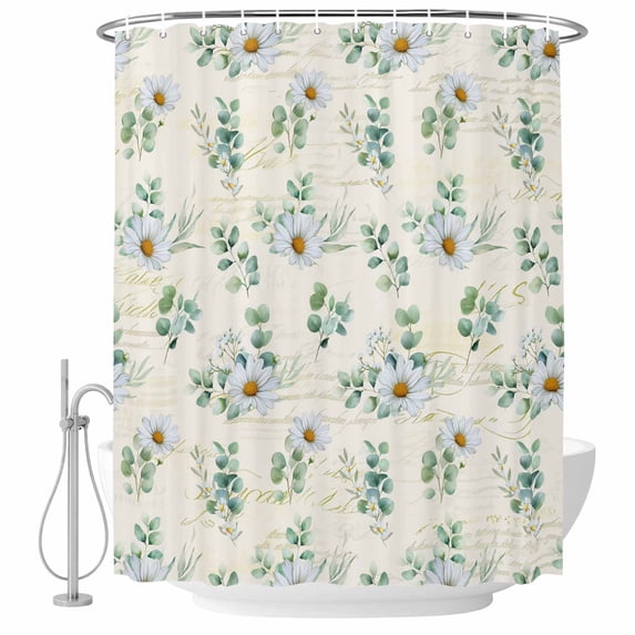 Daisy Shower Curtain, Waterproof Shower Curtains for Bathroom, Spring ...
