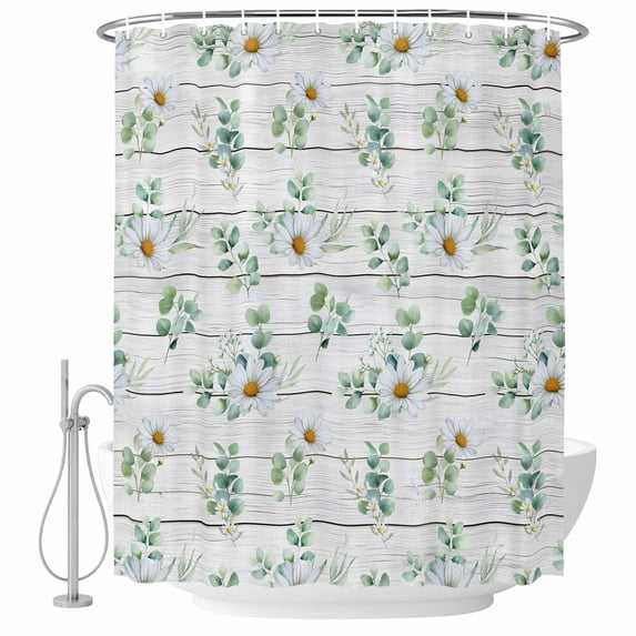 Daisy Shower Curtain, Waterproof Shower Curtains for Bathroom, Spring ...