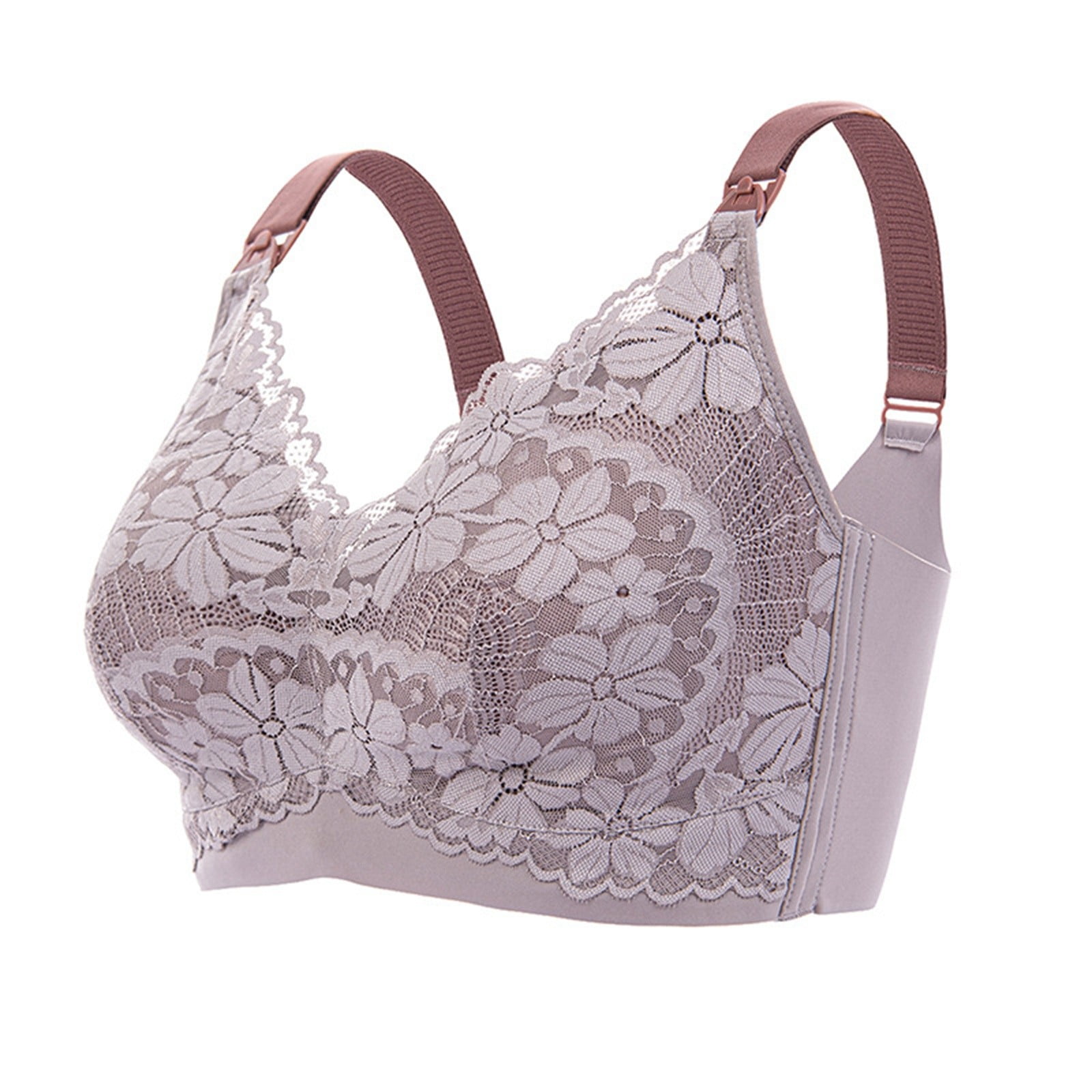 Daisy Snap Front Sleeping Uplifting Bra For Older Women Solid Color