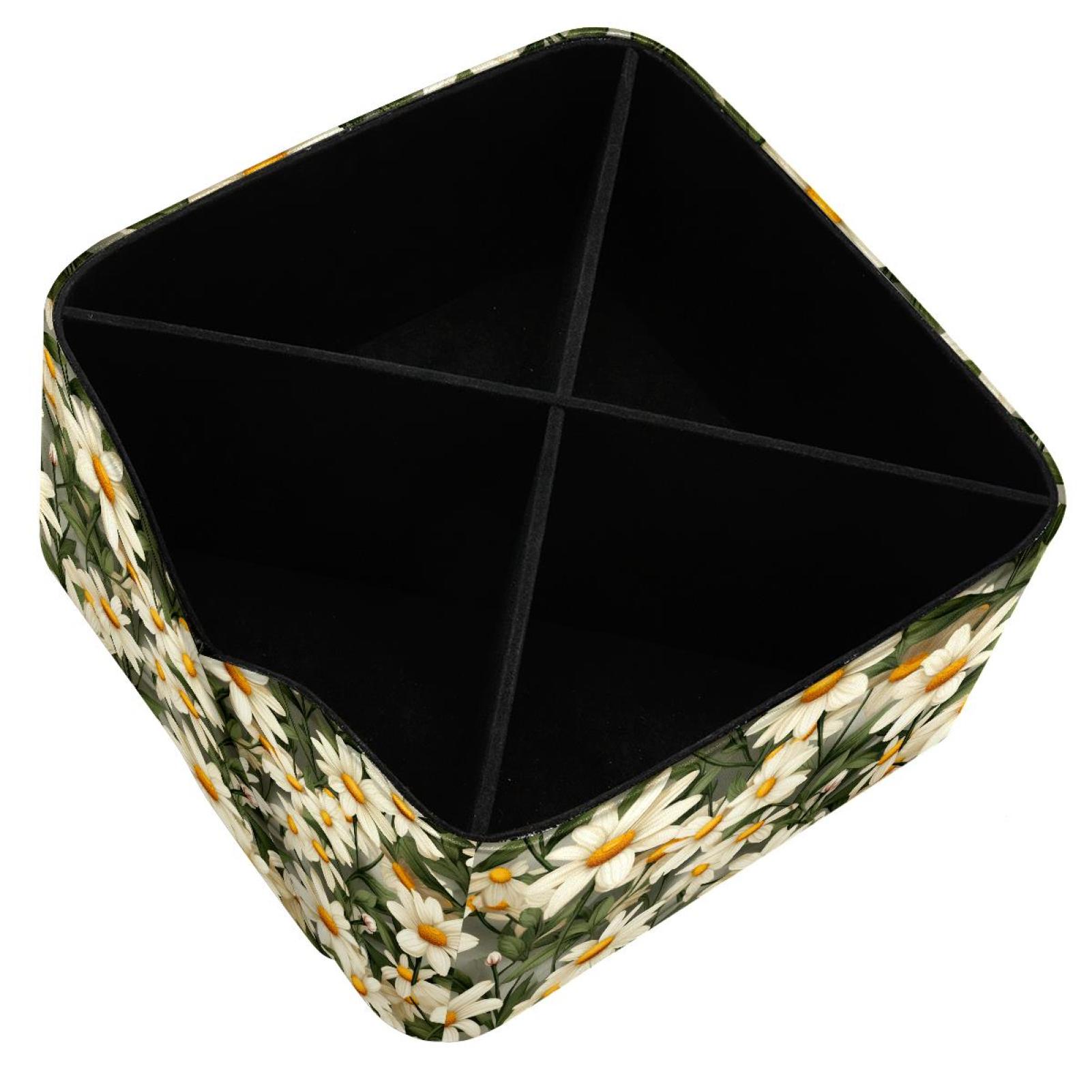 Daisy Square Pen Organizer with 4 Compartments, Removable Dividers, Pen ...