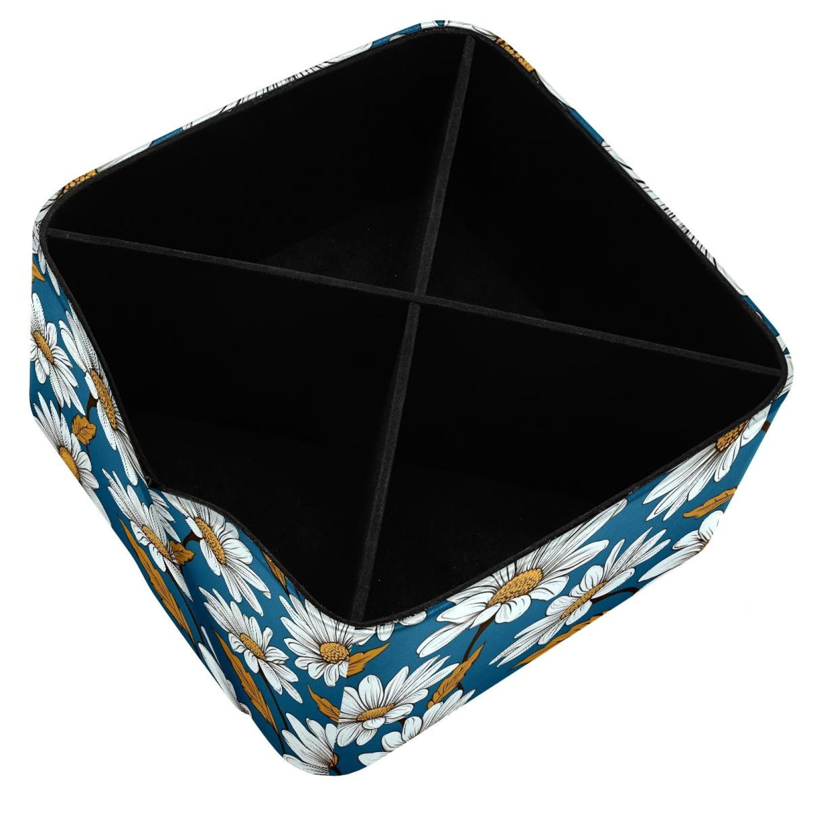 Daisy Square Pencil Case with 4 Compartments, Removable Dividers, Pen ...