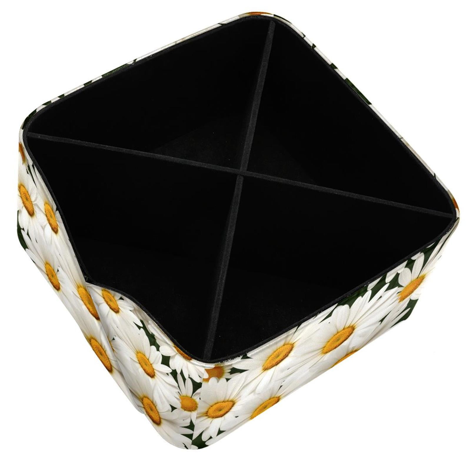 Daisy Square Pencil Holder Organizer with 4 Compartments and Removable ...