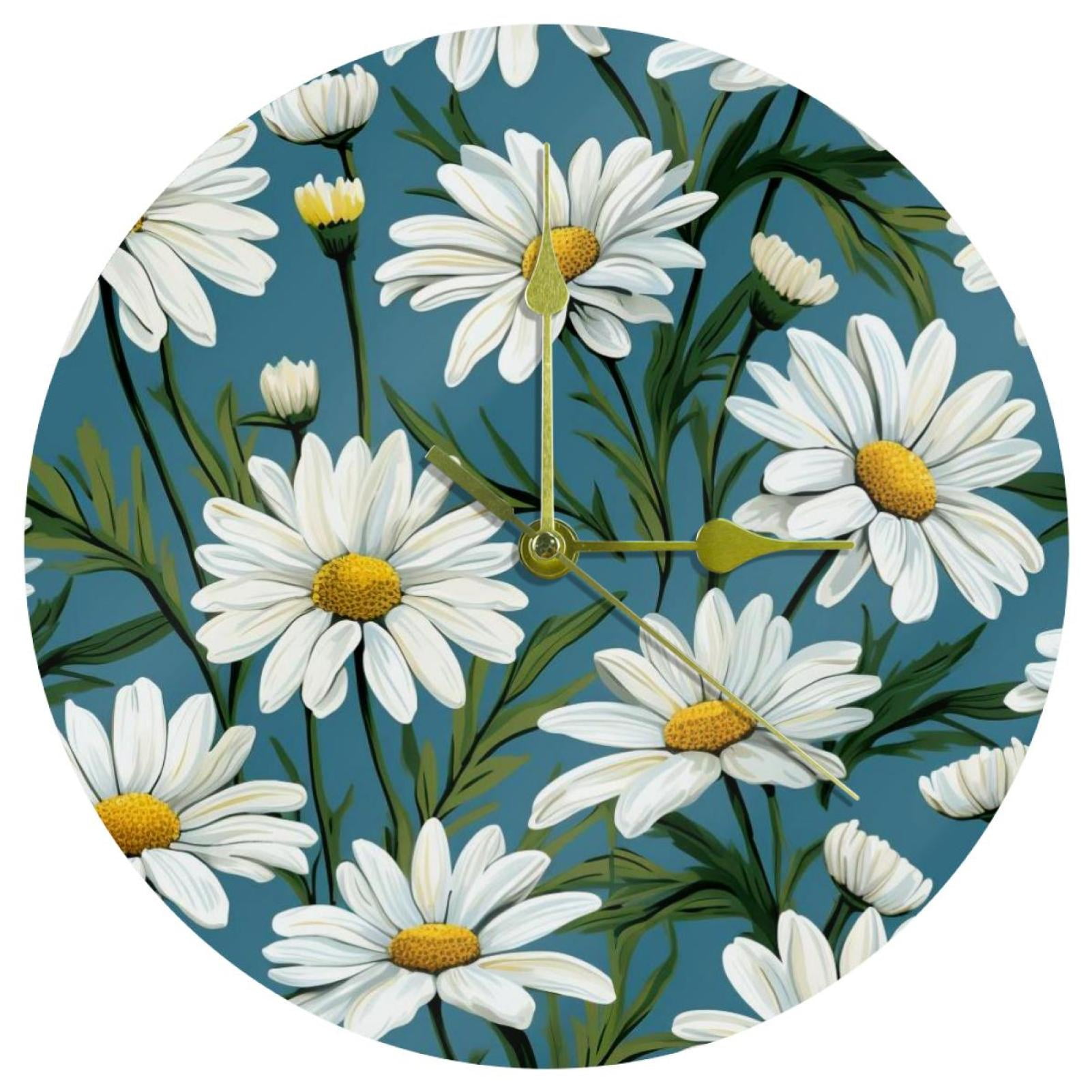 Daisy Stylish Acrylic Wall Clock - Contemporary Circular Design, Silent ...