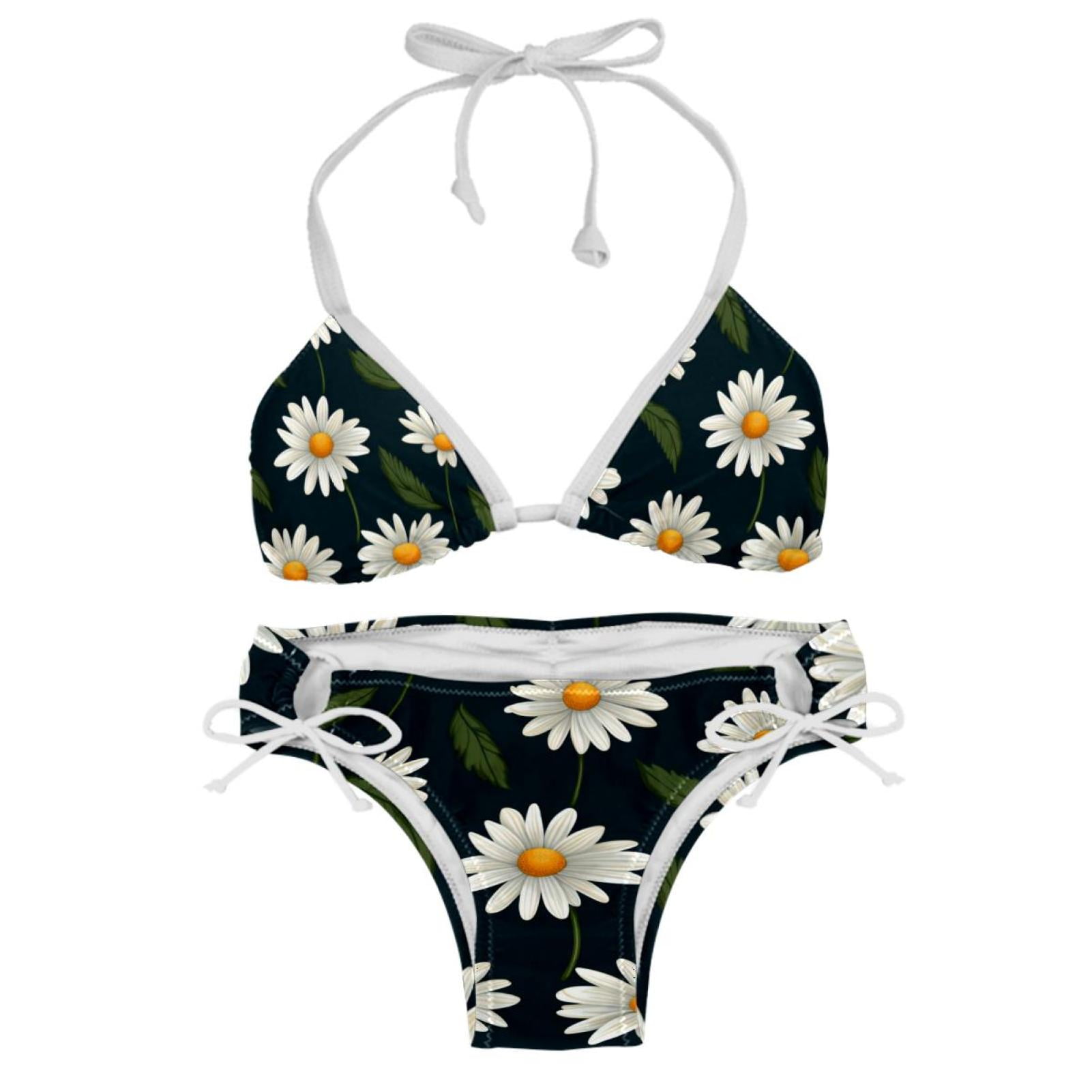 Daisy Stylish Bikini Set with Detachable Sponge and Adjustable Strap ...