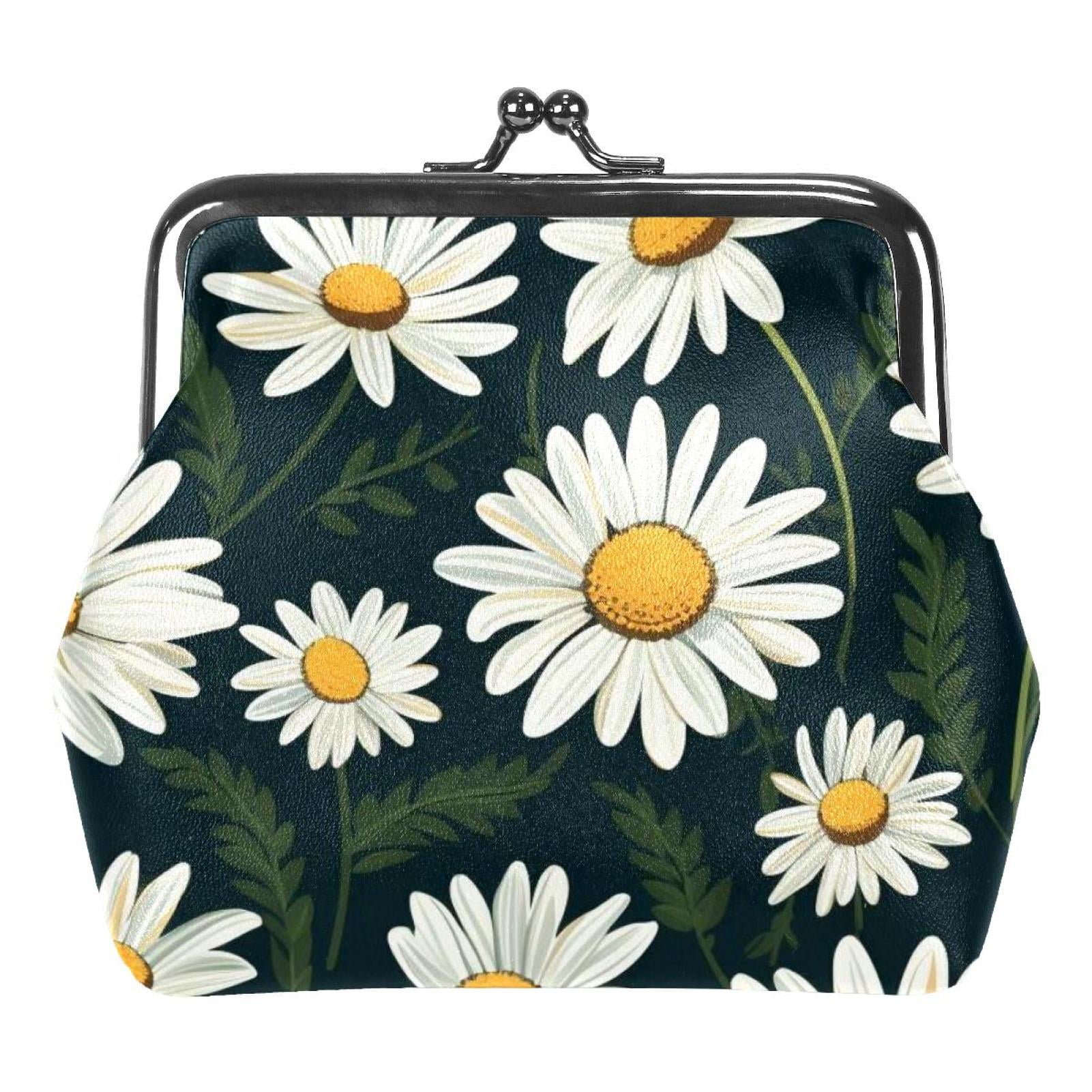 Daisy Stylish Microfiber Coin Purse with Zinc Alloy Jaws - 4.3x4.7 in ...