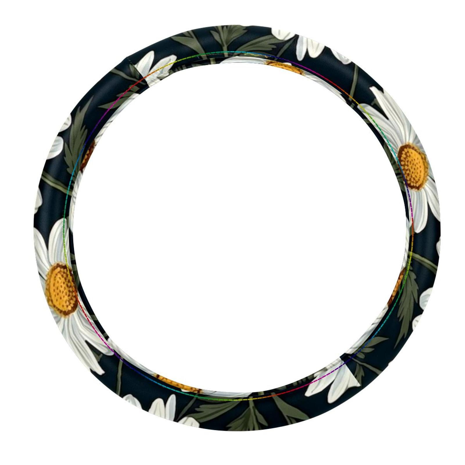 Daisy Stylish Steering Wheel Cover for Car - PVC Leather Design ...