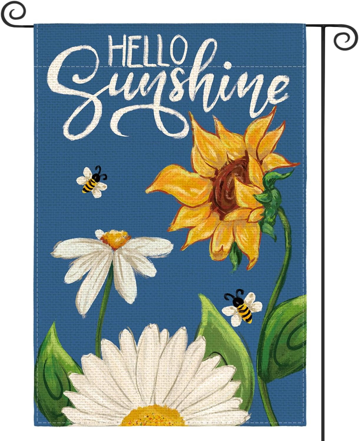 Daisy Sunflower Hello Sunshine Garden Flag 12x28 inch Double Sided ...