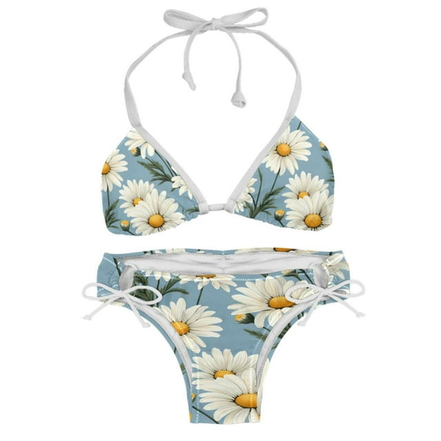 Daisy Swimsuit Women Bikinis: Detachable Sponge Adjustable Strap Bikini ...