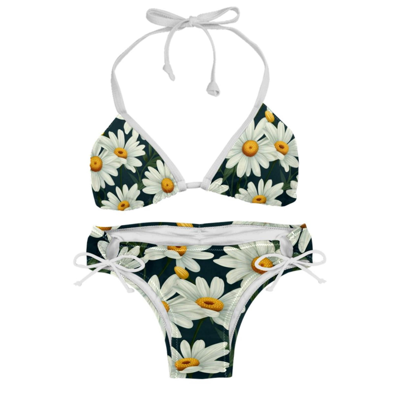 Daisy Swimwear Bikini Set with Detachable Sponge & Adjustable Strap ...
