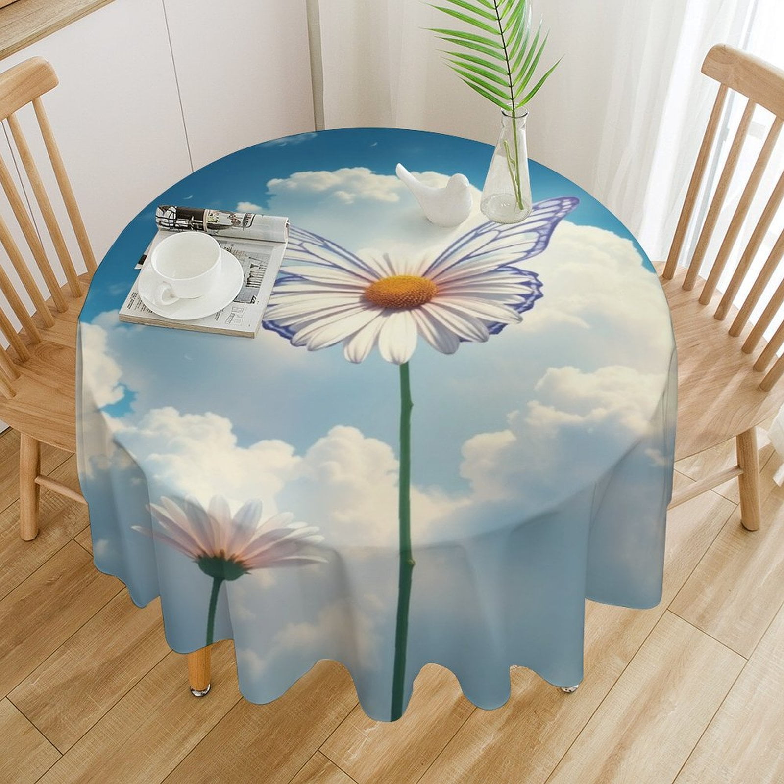 Daisy Table Cloth Round PVC Wedding Kitchen Dining Desk Table Cover ...