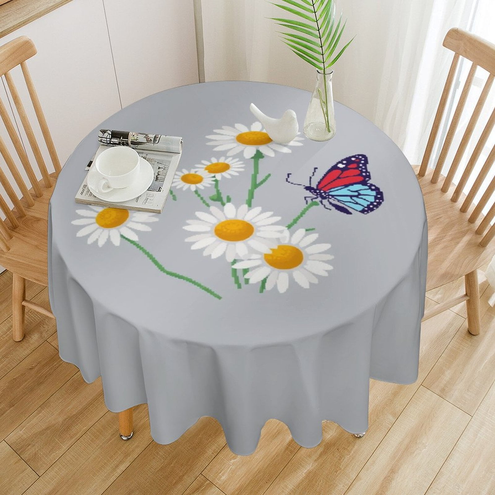 Daisy Table Cloth Round PVC Wedding Kitchen Dining Desk Table Cover ...