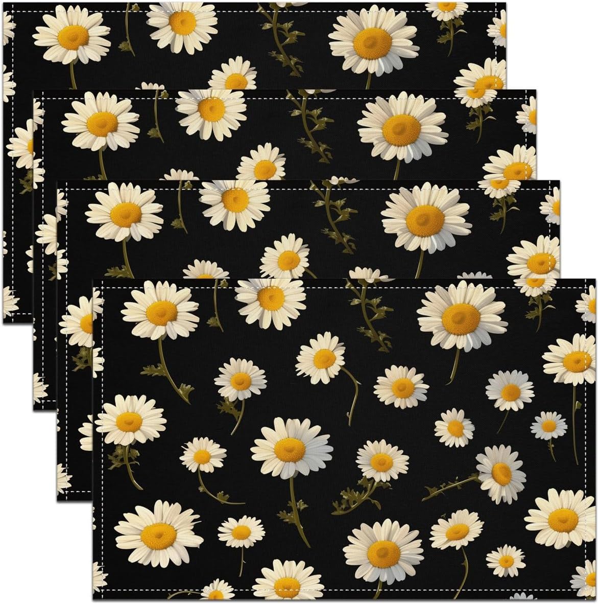 Daisy Table Mats Placemat 12"x18" Botanical Floral Printed Placemats ...