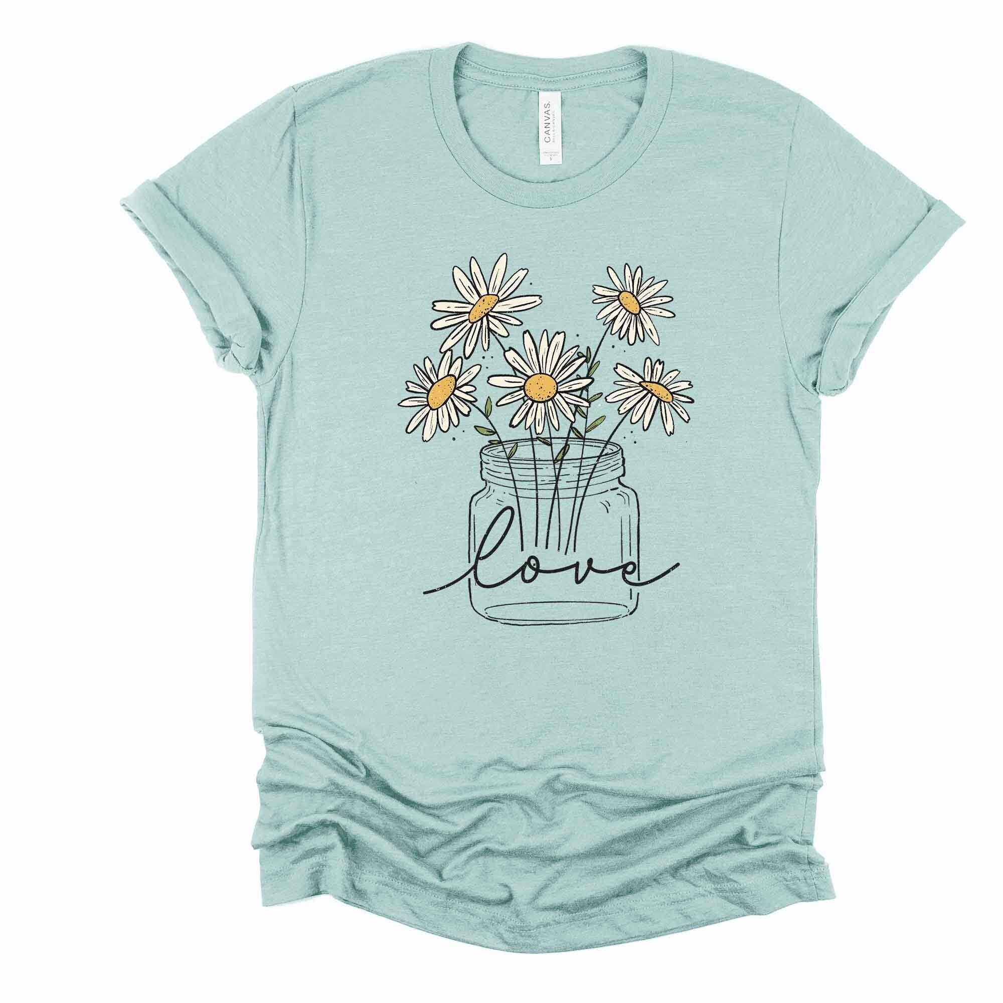 Daisy Tee, 'Love' Jar Design, Bella Canvas Unisex Shirt - Walmart.com