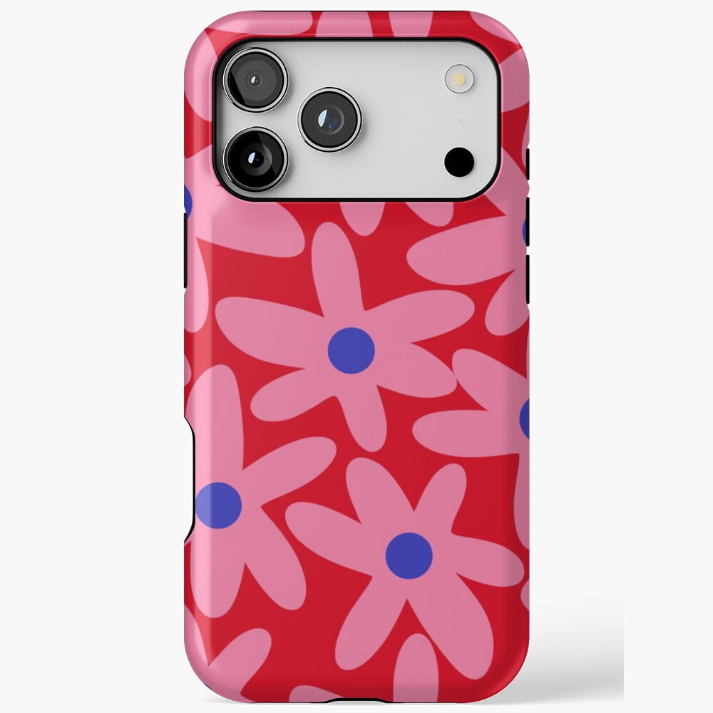 Daisy Time Floral Magenta Fuchsia iPhone Case 17 16 15 14 13 12 11 Pro ...