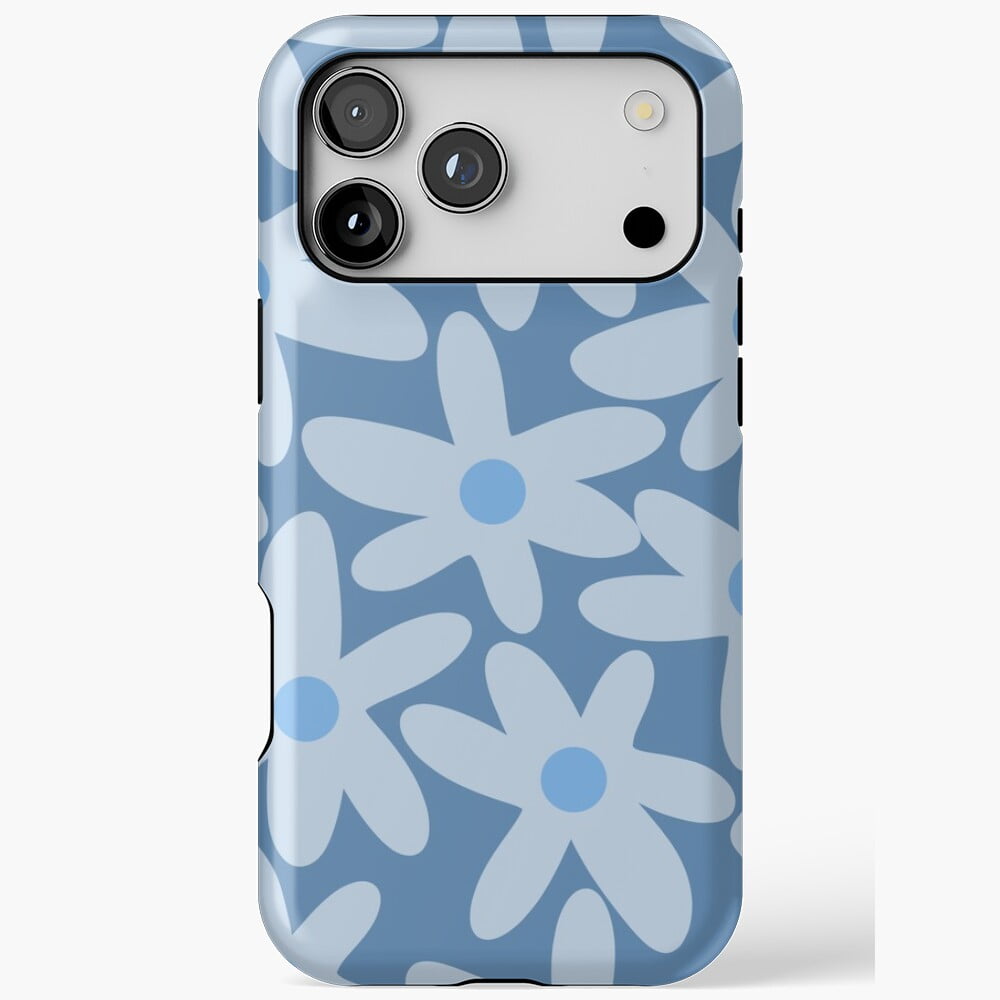 Daisy Time Floral Pattern Light Blue iPhone Case 11 through 17 Pro Max ...