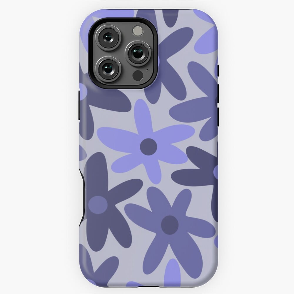 Daisy Time Floral Periwinkle Purple Fun iPhone Case 17 through 11 Pro ...