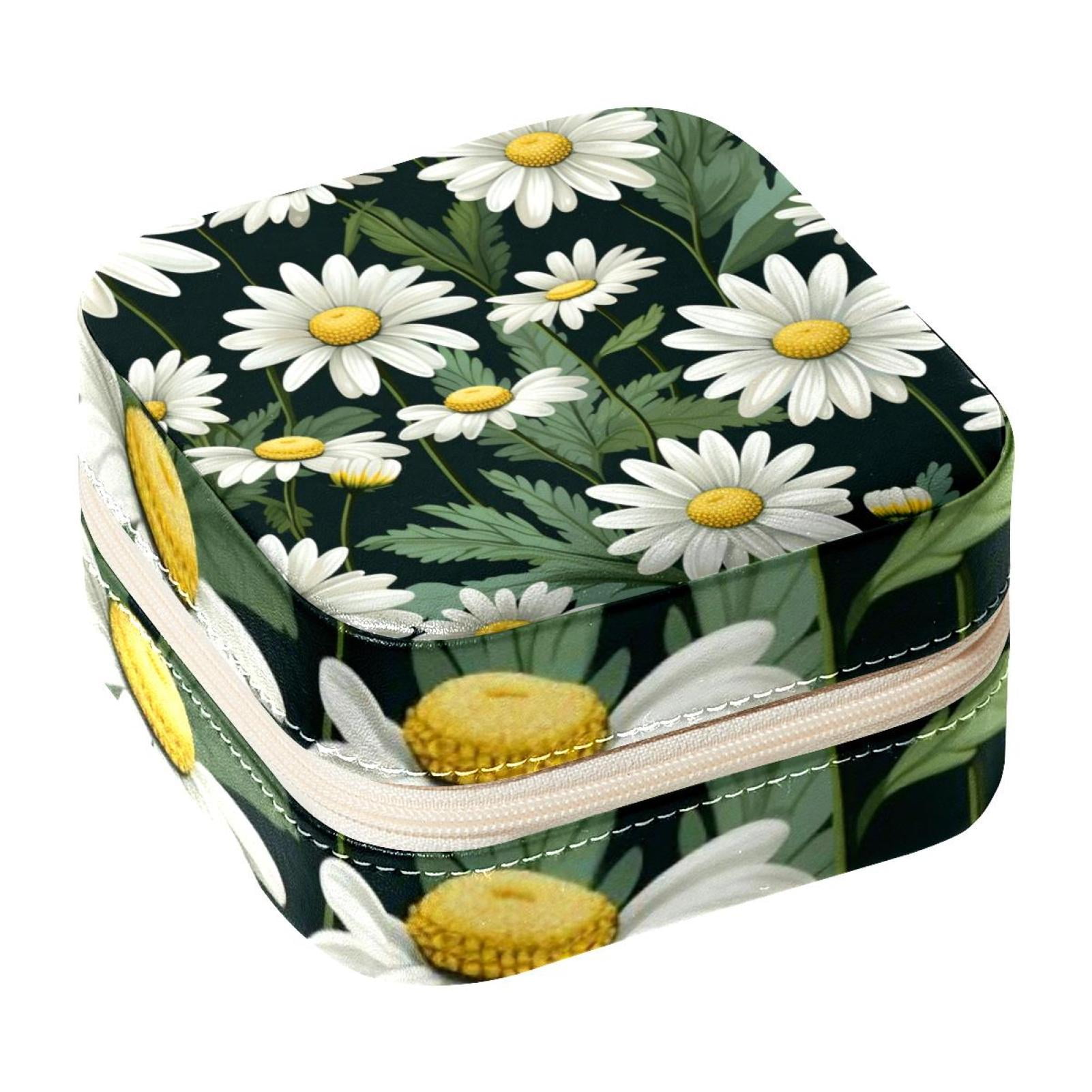 Daisy Travel Portable Square Jewelry Organizer with Storage Box ...