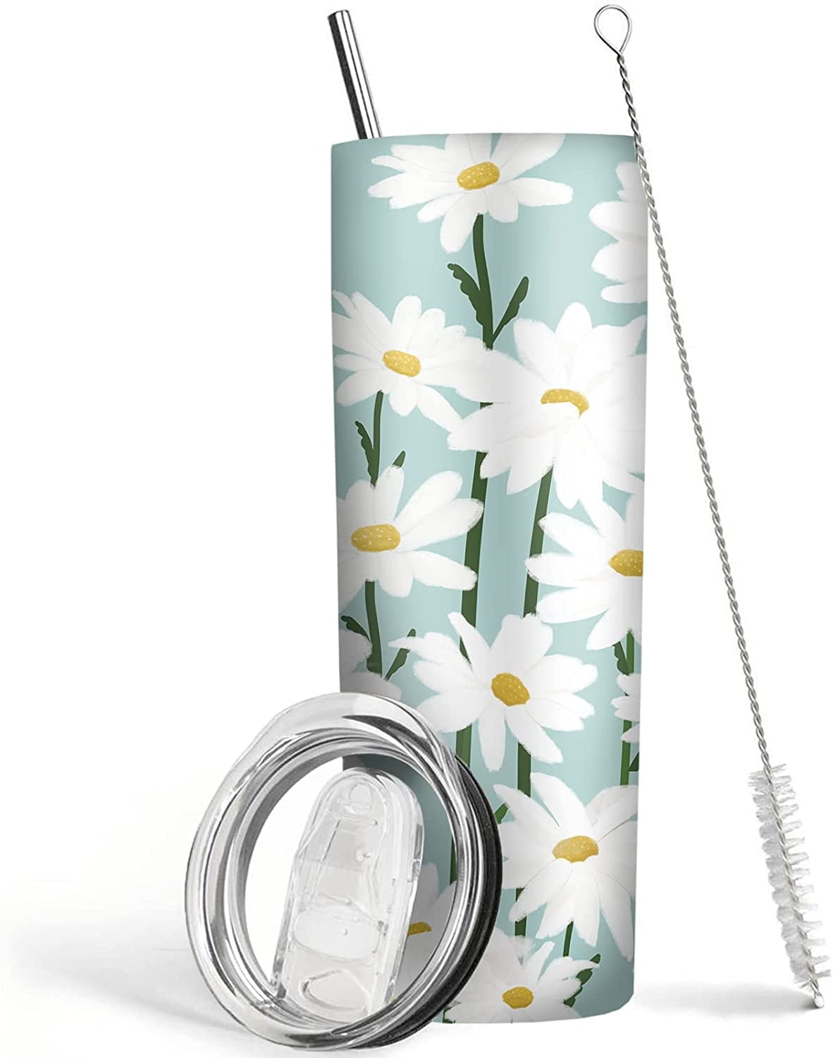 Daisy Tumbler 20 oz Travel Coffee Mug Daisy Skinny Tumblers with Lid ...