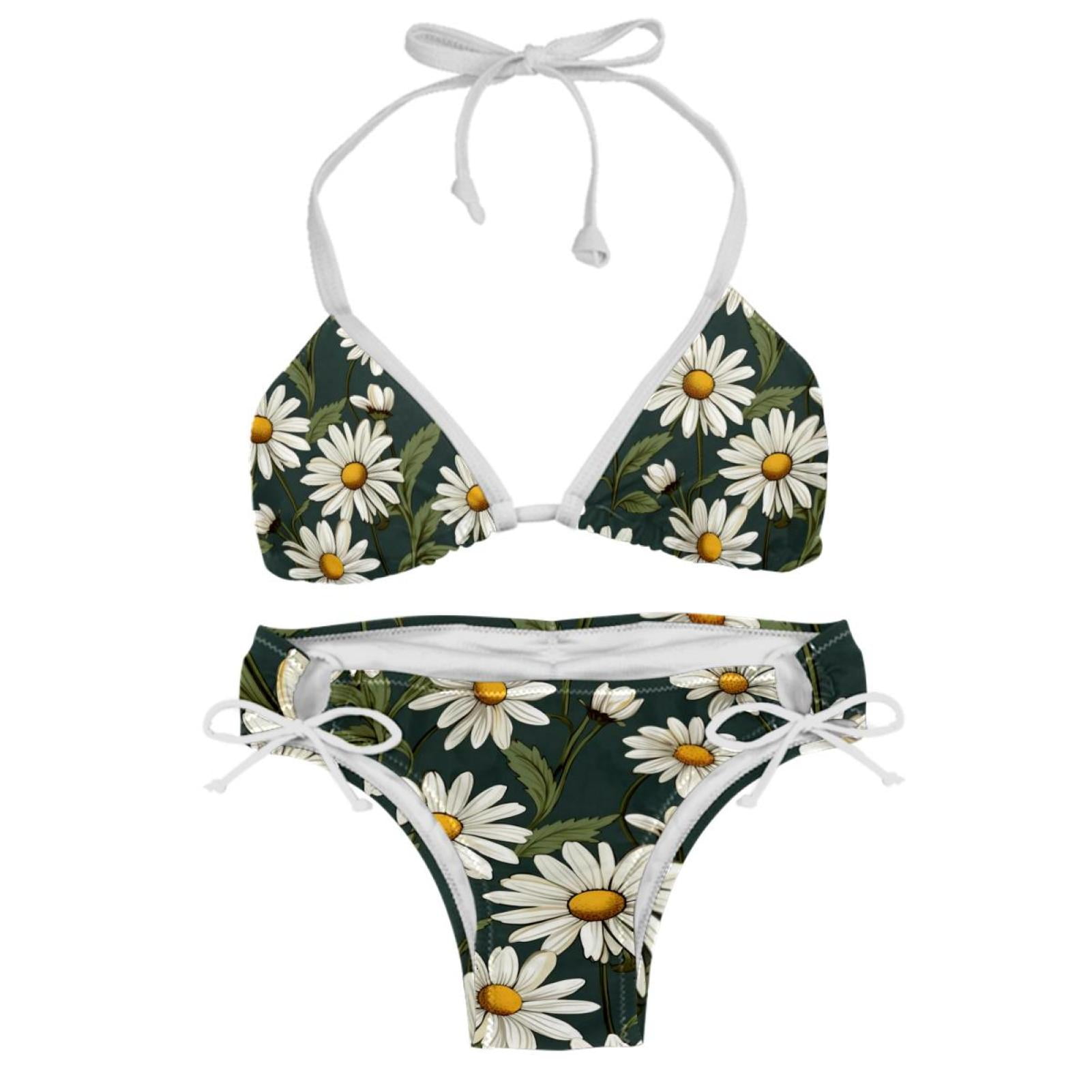 Daisy Two-Pack Bikini Set with Detachable Sponge and Adjustable Strap ...