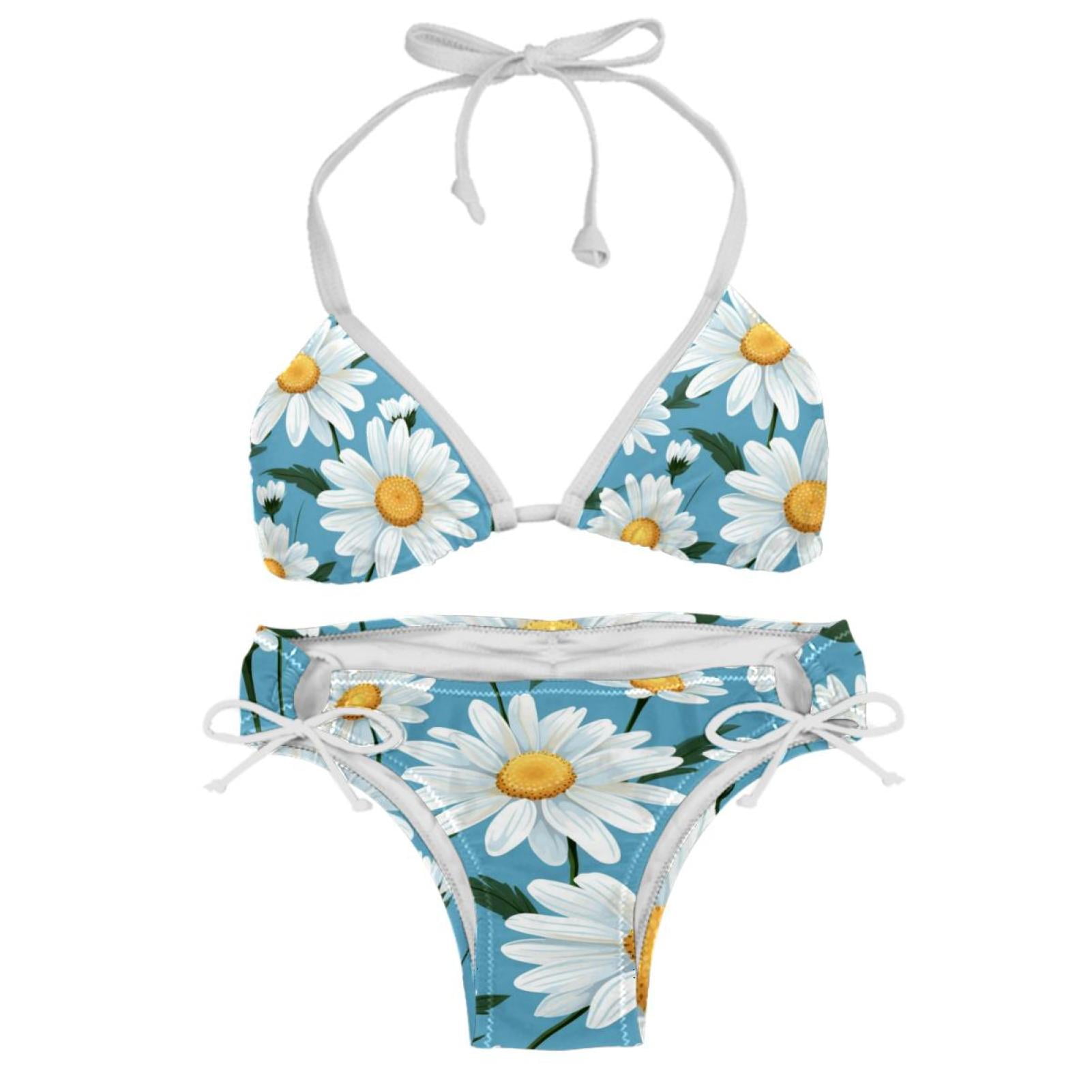 Daisy Two-Pack Bikini Set with Detachable Sponge and Adjustable Strap ...