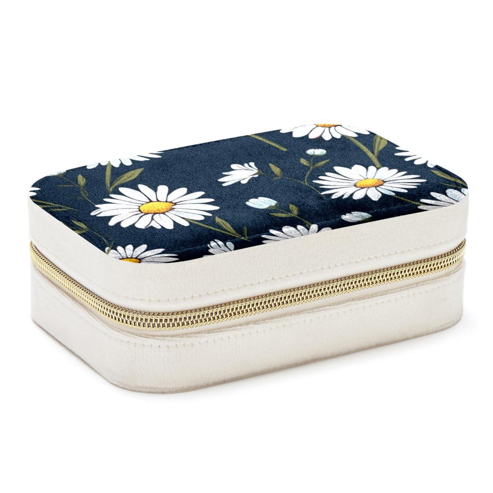 Daisy Velvet Portable Travel Organizer Box with Removable Compartment ...
