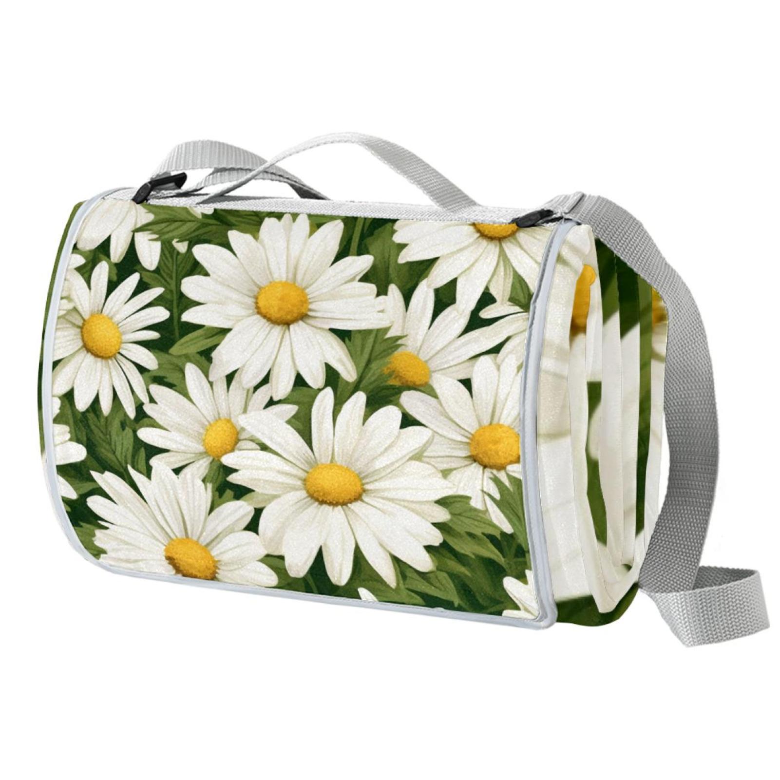 Daisy Waterproof Canvas Picnic Blanket Outdoor Mat for Beach, Camping ...