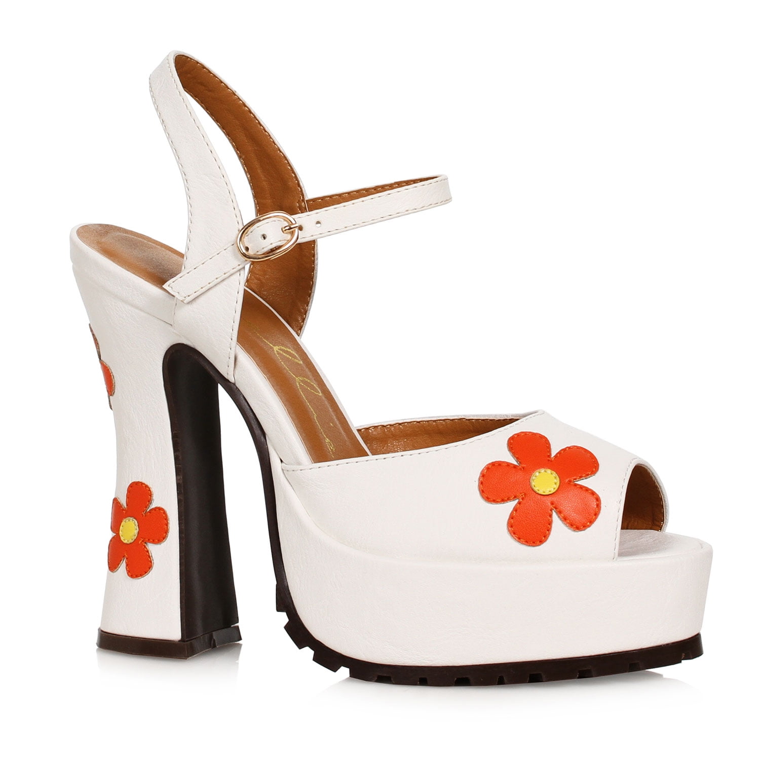 Daisy White 60's Flower Power 5.5" Heel Platforms size 7 - Walmart.com