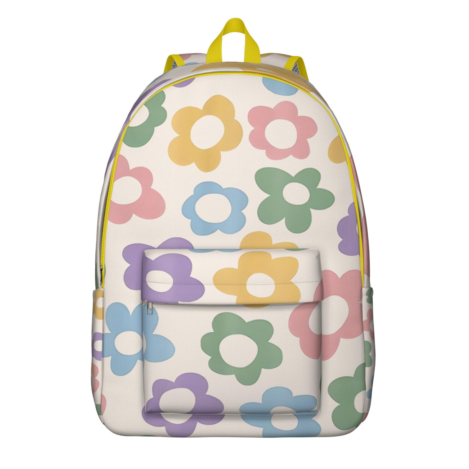 Daisy & Wildflower Backpack - Vintage Floral Waterproof School Bag with ...