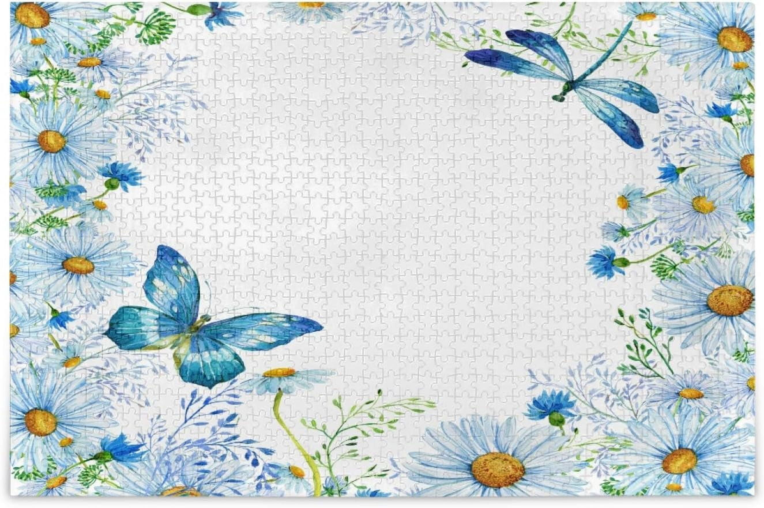 Daisy Wildflower Butterfly Puzzle for Adults 500 Piece Puzzles Game DIY ...