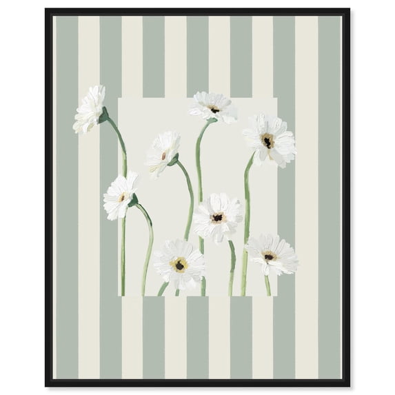 Daisy Window Canvas Print Boho Floral Wall Art by Notoriart, Black ...