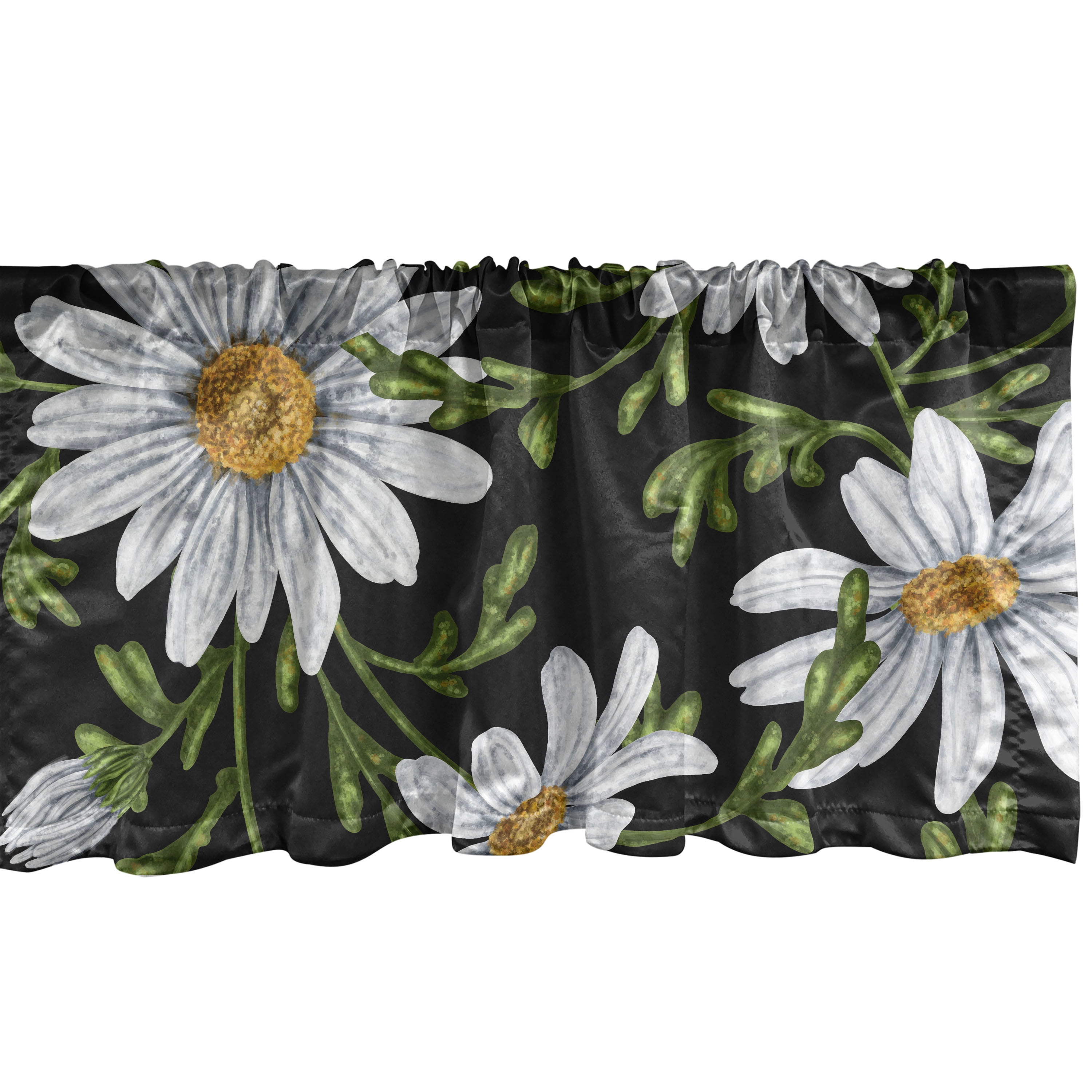 Daisy Window Valance, Realist Chamomile Flowers with Delicate Petals ...