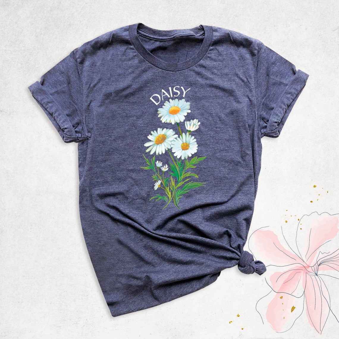 Daisy Women Shirt, Wildflower Shirt, Floral Girl Shirt, Birth Month ...