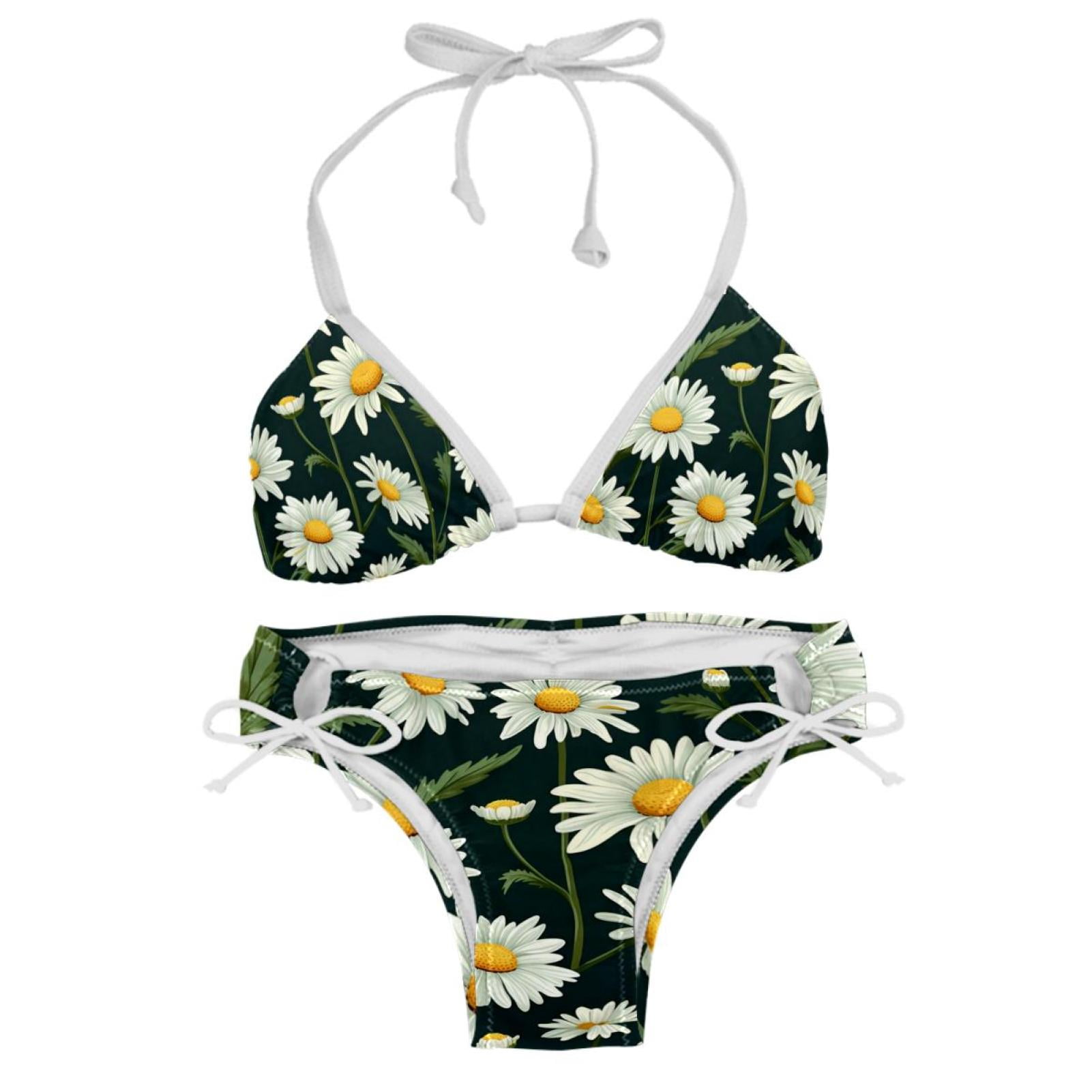 Daisy Women's Bikini Set with Detachable Sponge and Adjustable Strap ...
