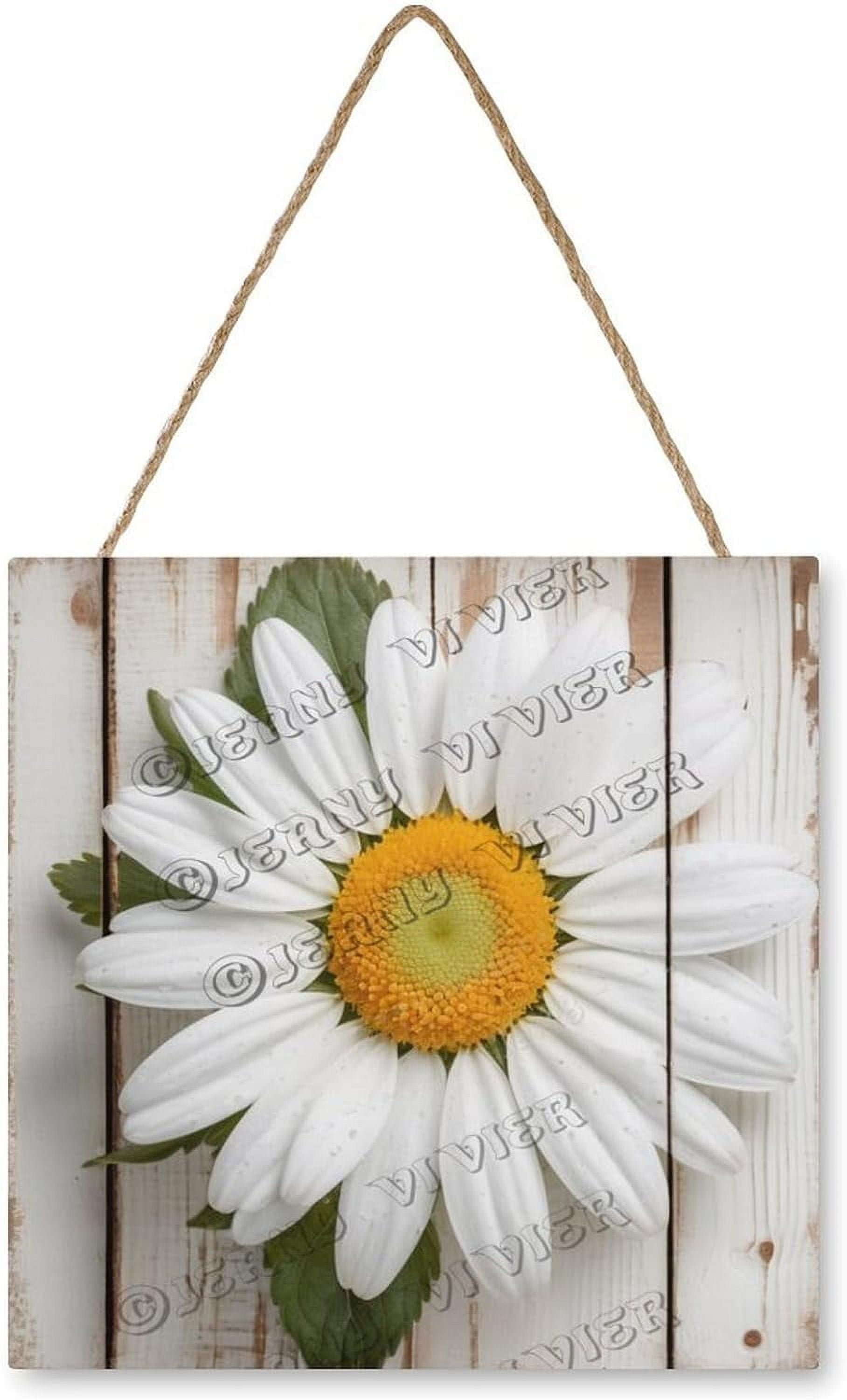 Daisy Wooden Sign MDF Hanging Wood Plaques Rustic Farmhouse Decor Daisy ...