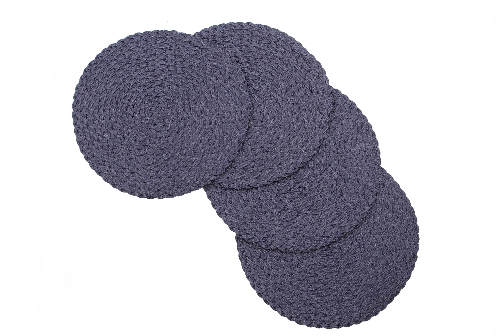 Daisy Woven Braided Table Placemats 15 Inches Round Set of 4 Non-Slip ...