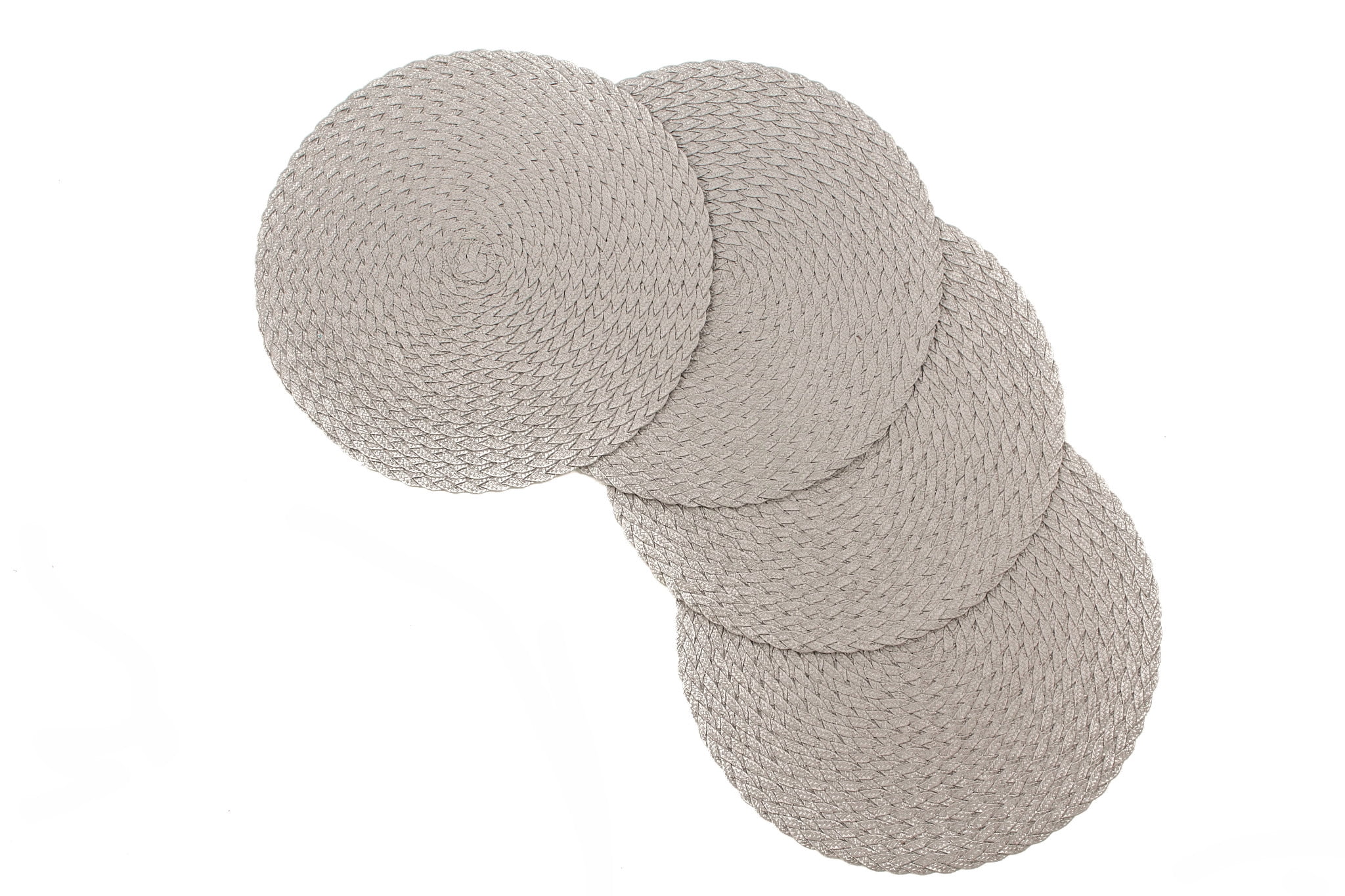 Daisy Woven Braided Table Placemats 15 Inches Round Set of 4 Non-Slip ...