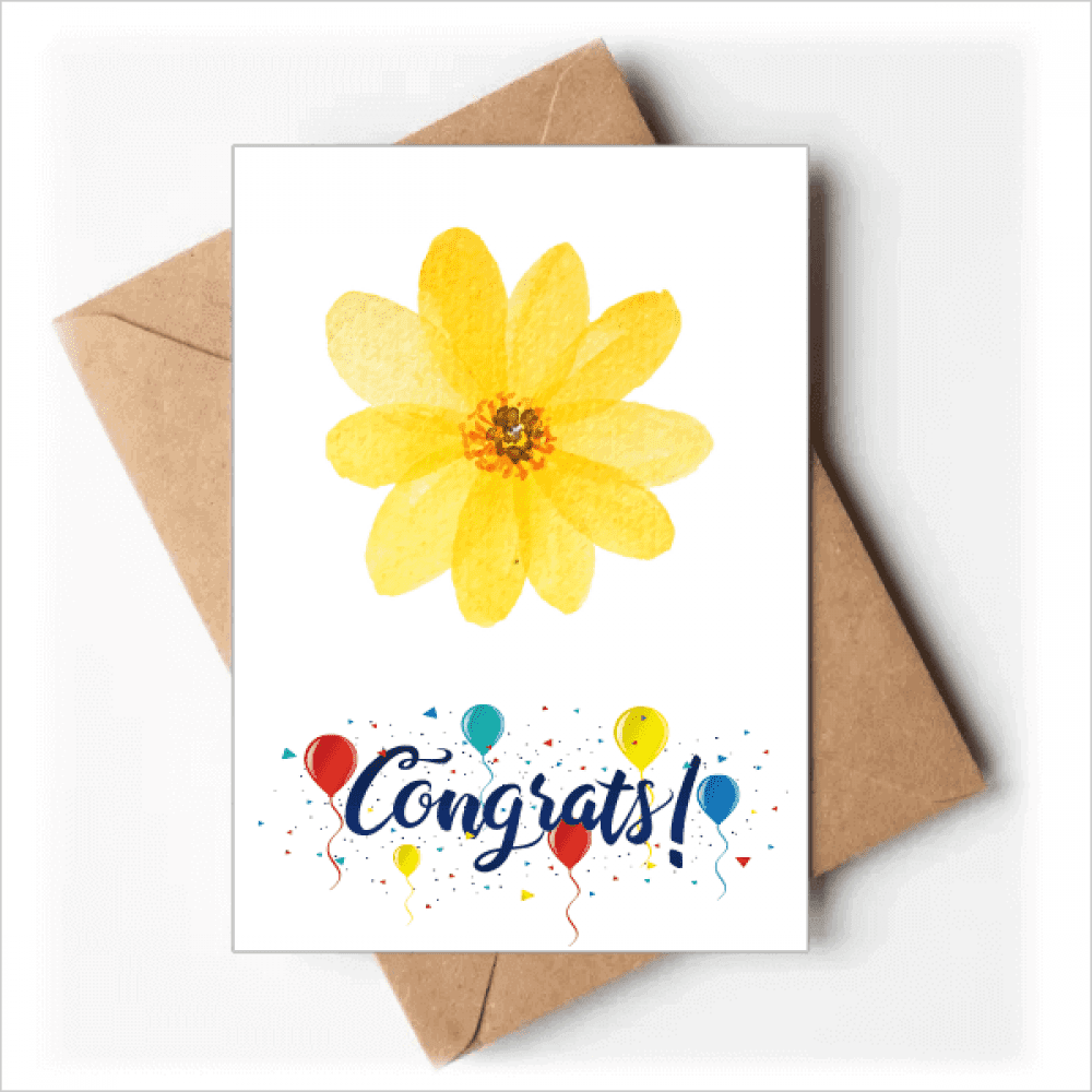 Daisy Yellow Watercolor Art Deco Fashion Wedding Cards Congratulations ...