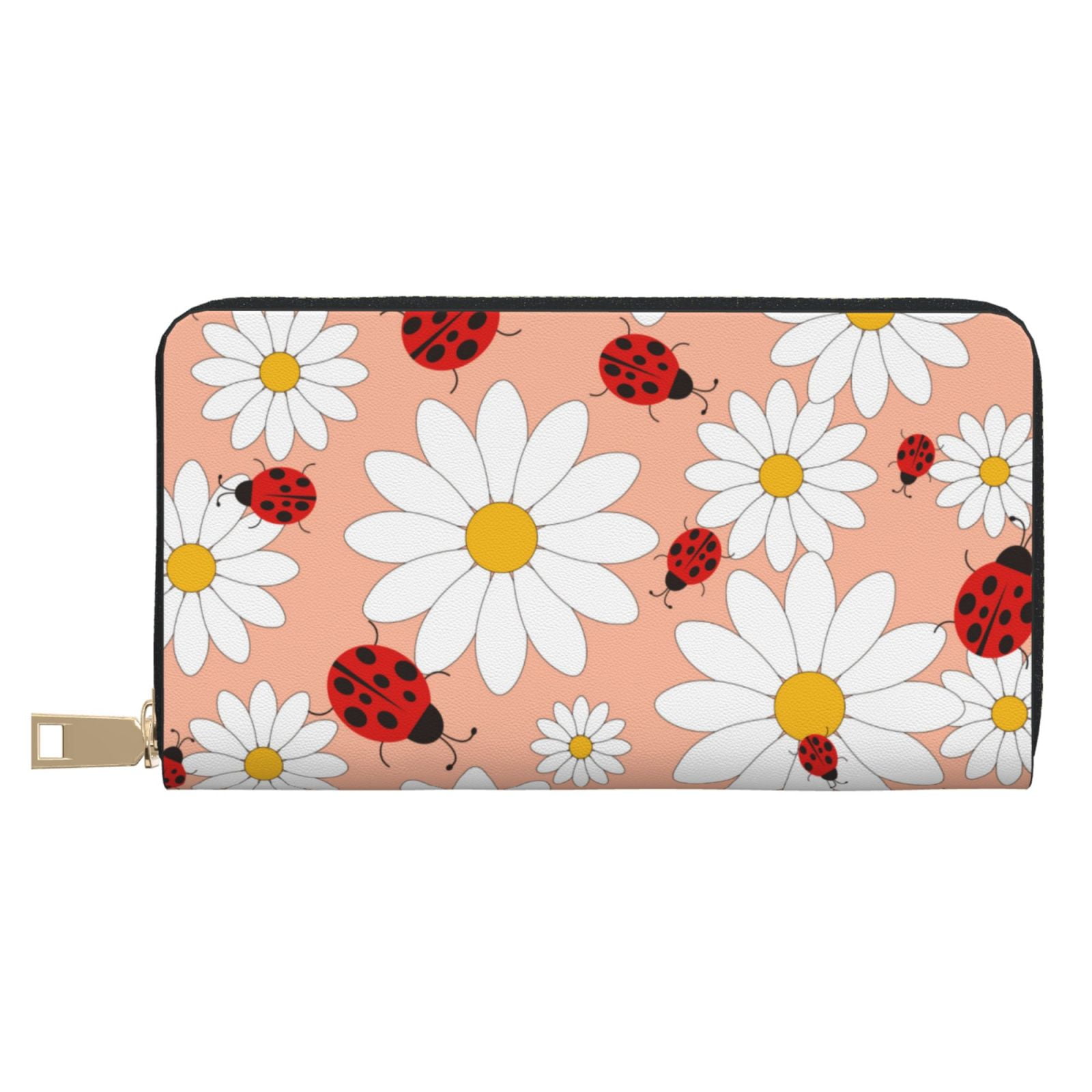 Daisy and Ladybug Wallet Women, Leather Bifold Multi Card Wallet, Women ...