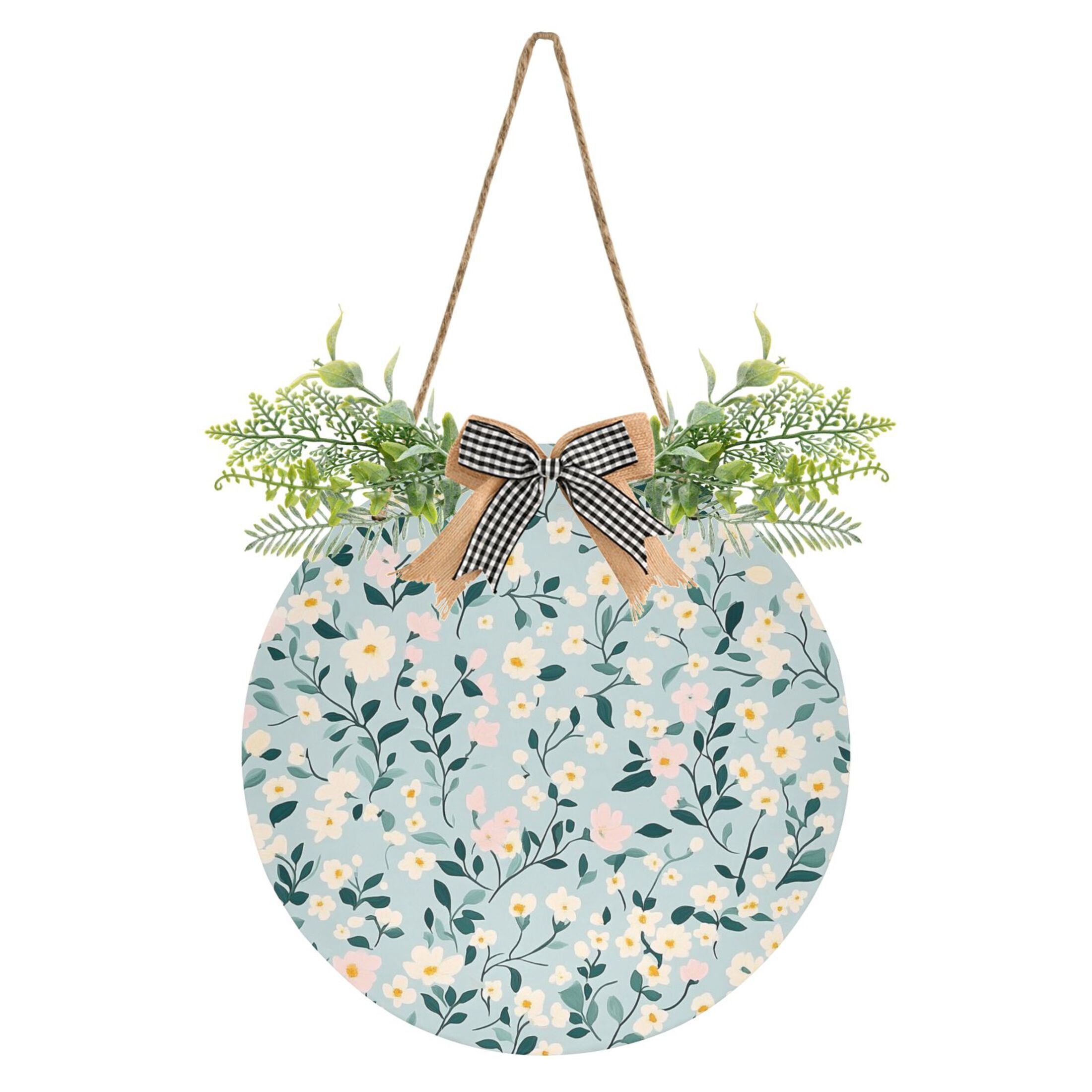 Daisy and Leaf Figure Front Door Porch Decoration Hanging Sign with ...